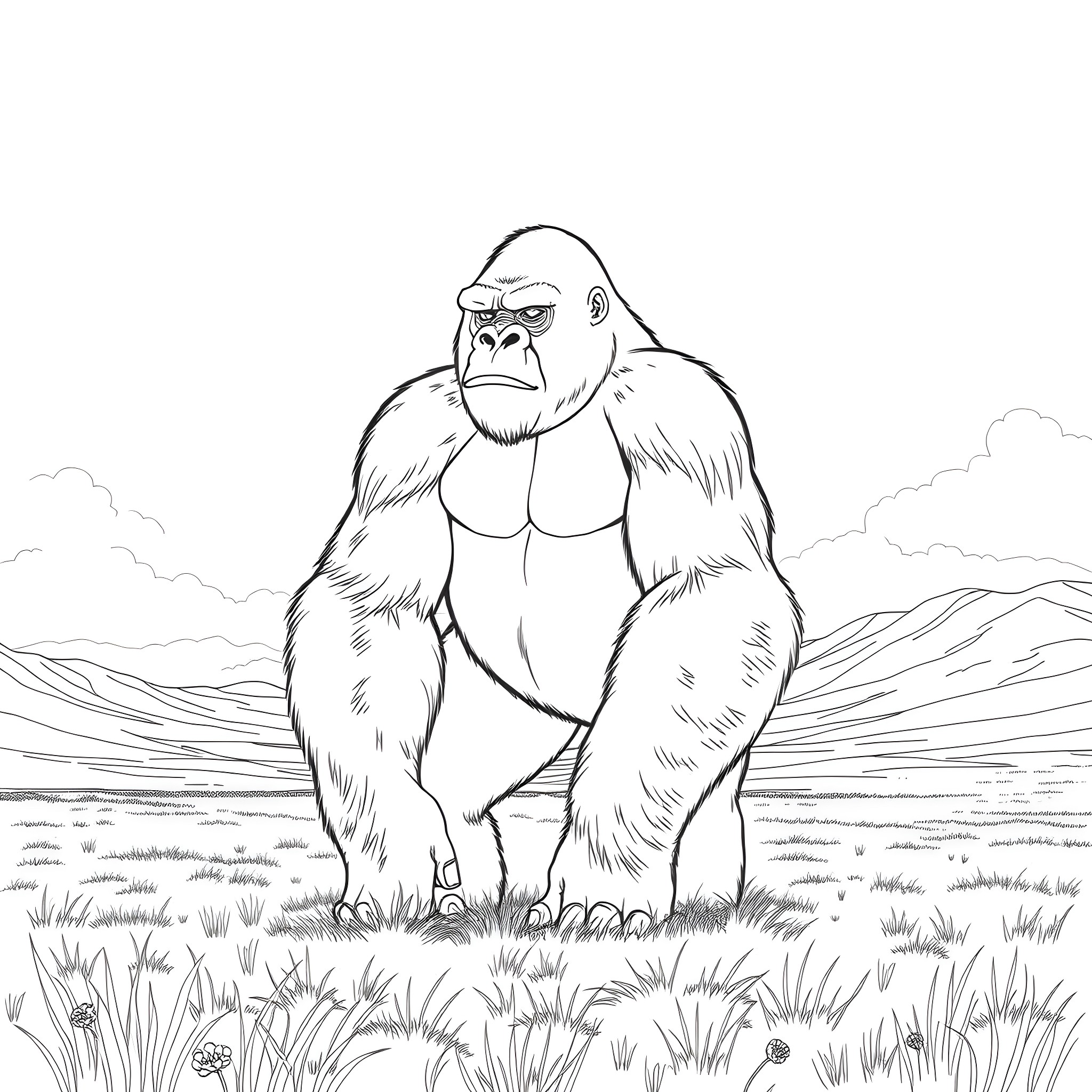29 Best Gorilla Coloring Pages (Free Printable PDFs)