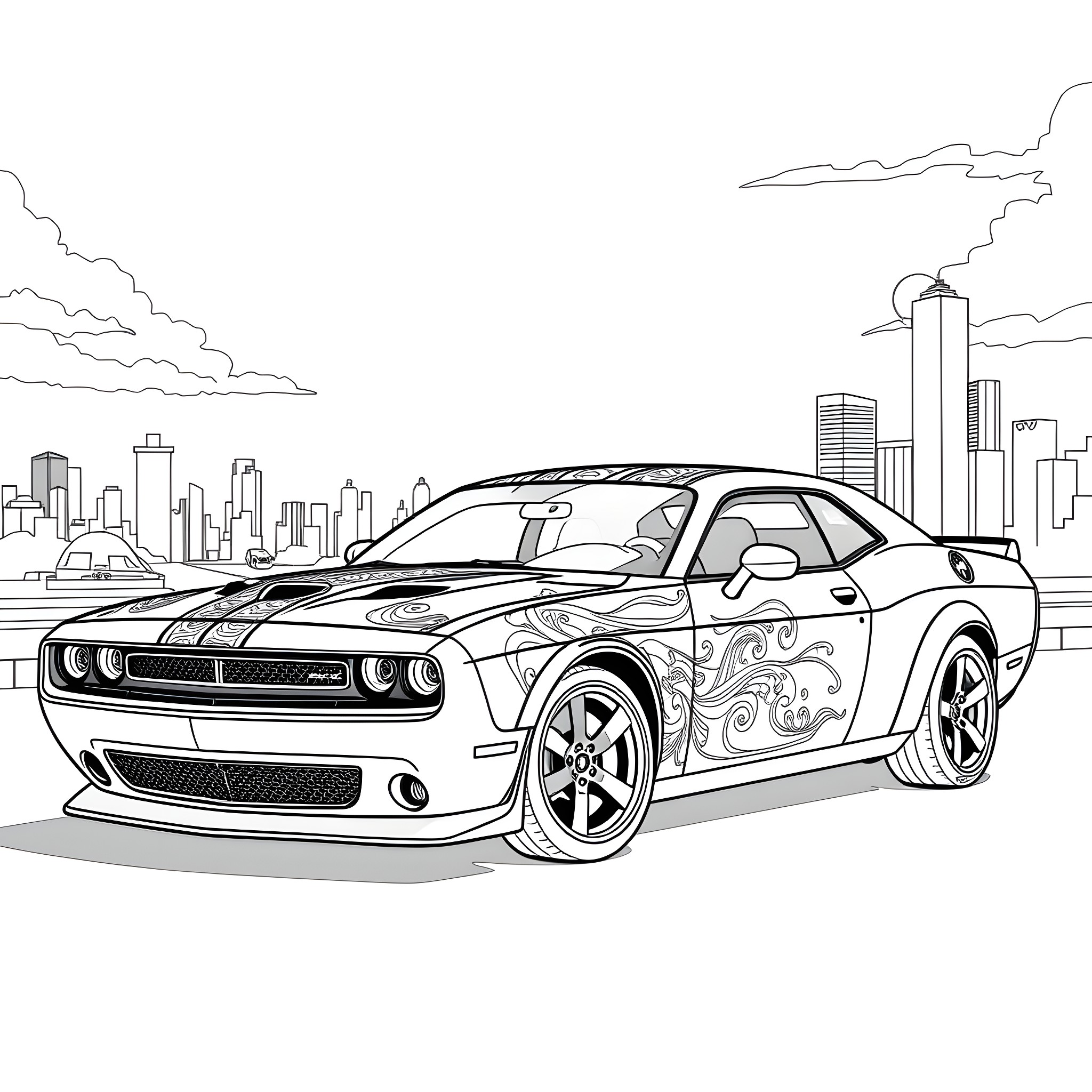 26 Best Dodge Challenger Coloring Pages (Free Printable PDFs)