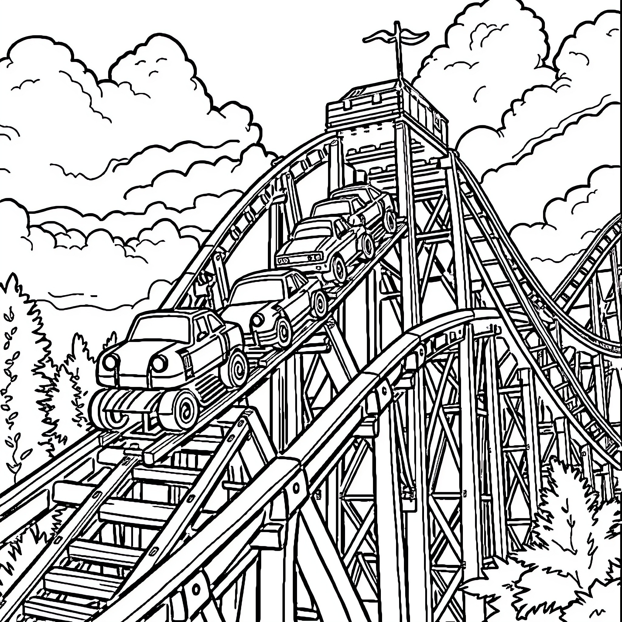 Best Roller Coaster Coloring Pages (Free Printable PDF)