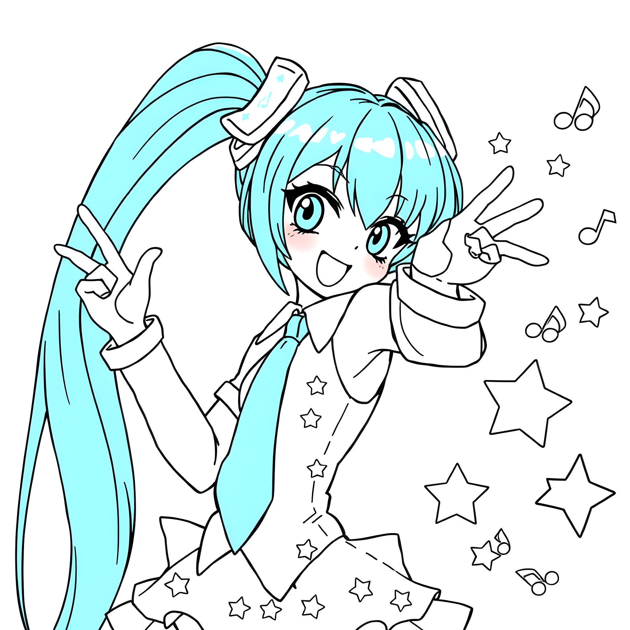 Best Hatune Miku Coloring Pages (Free Printable PDF)