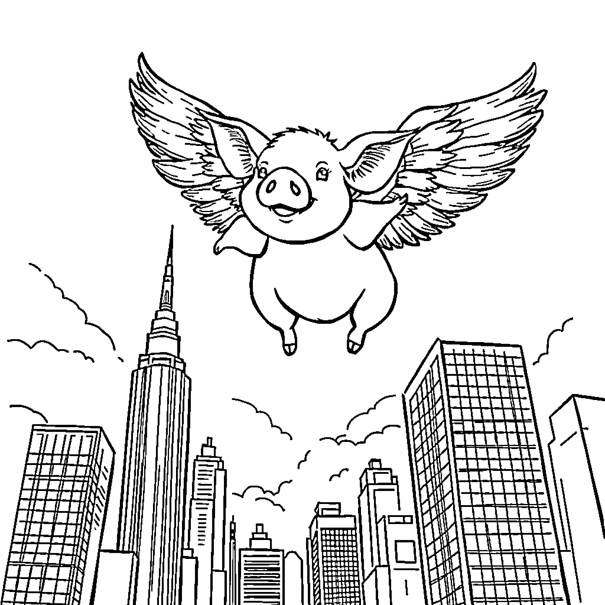 Best Flying Pig Coloring Pages (Free Printable PDF)