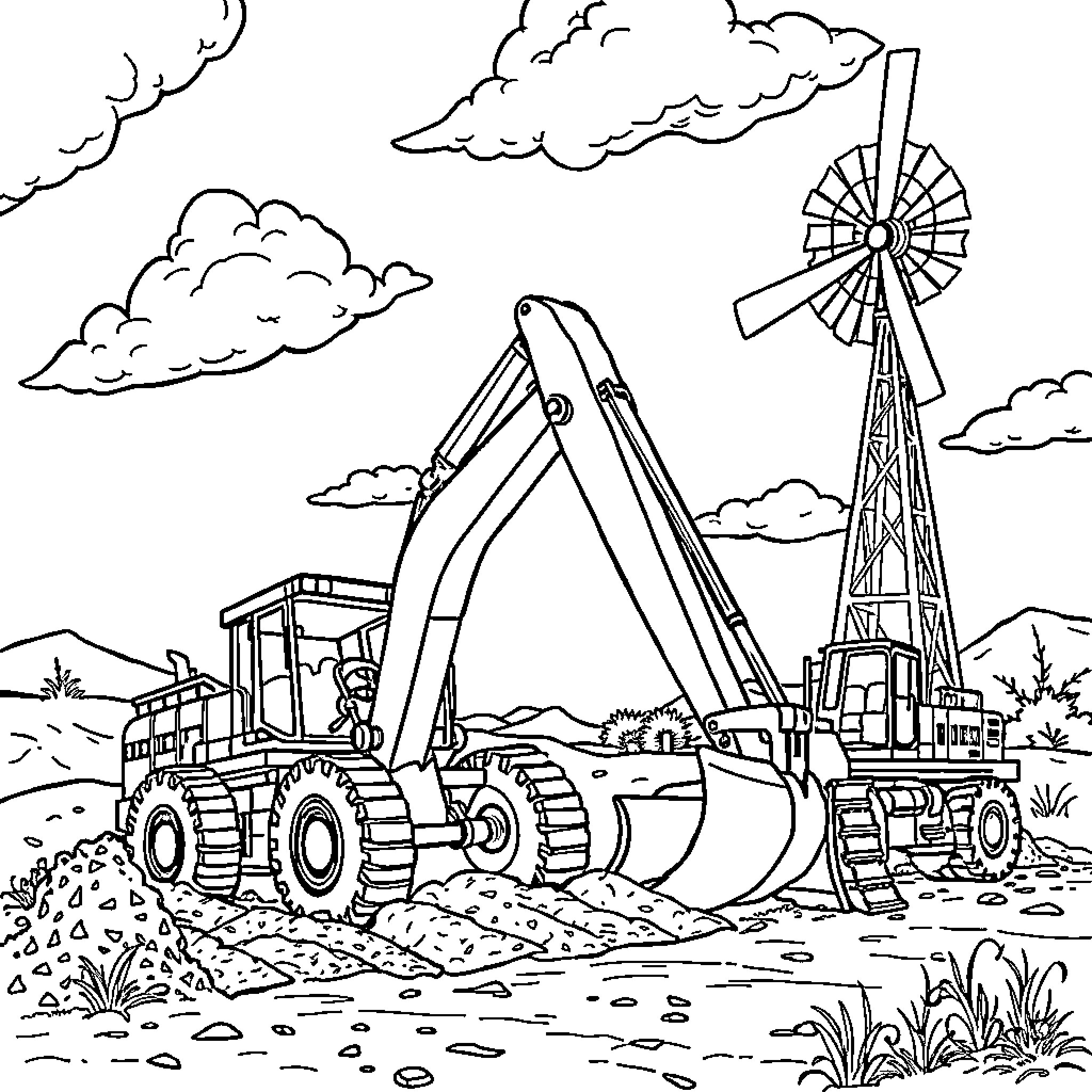 Best Digger Coloring Pages (Free Printable PDF)