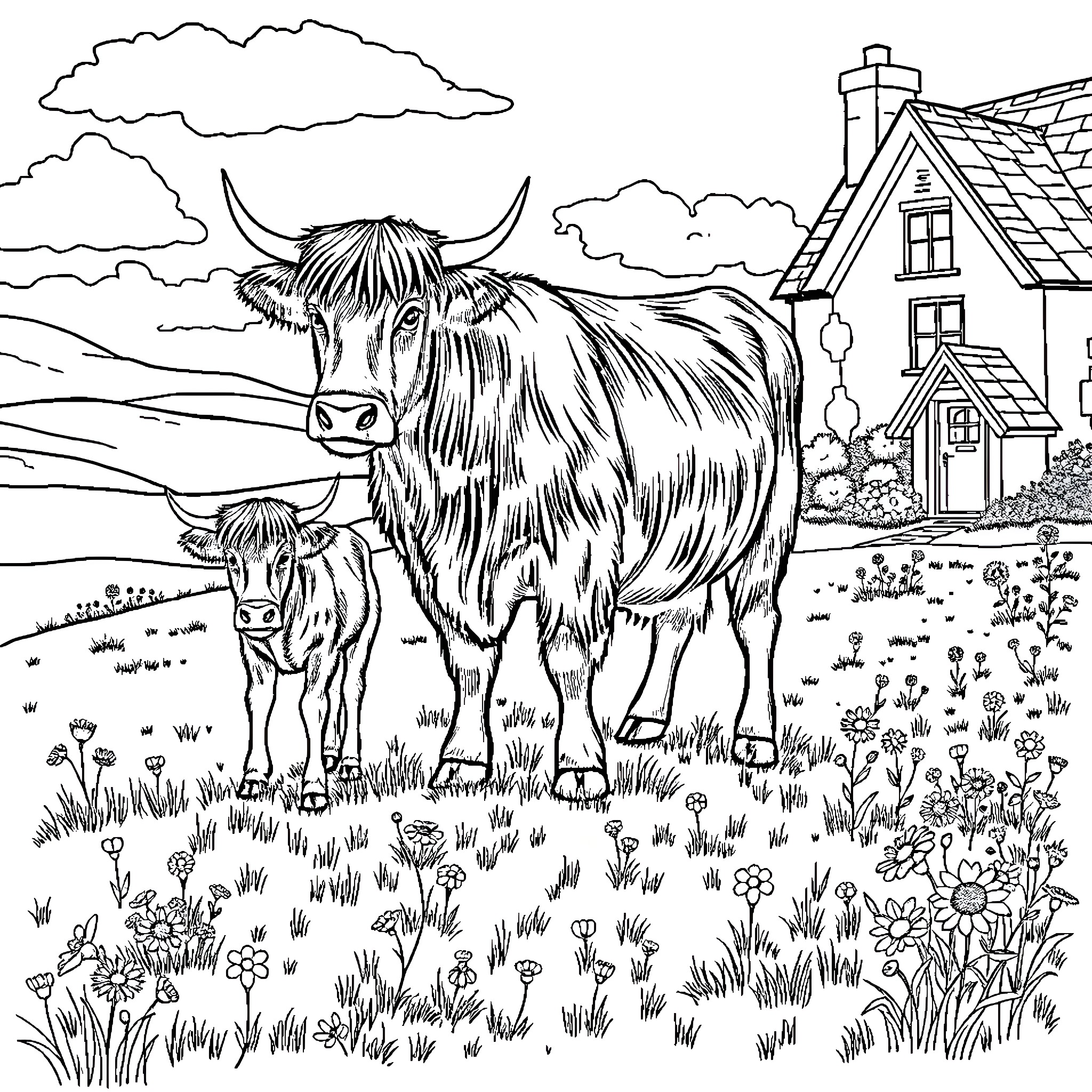 Best Highland Cow Coloring Pages (Free Printable PDF)