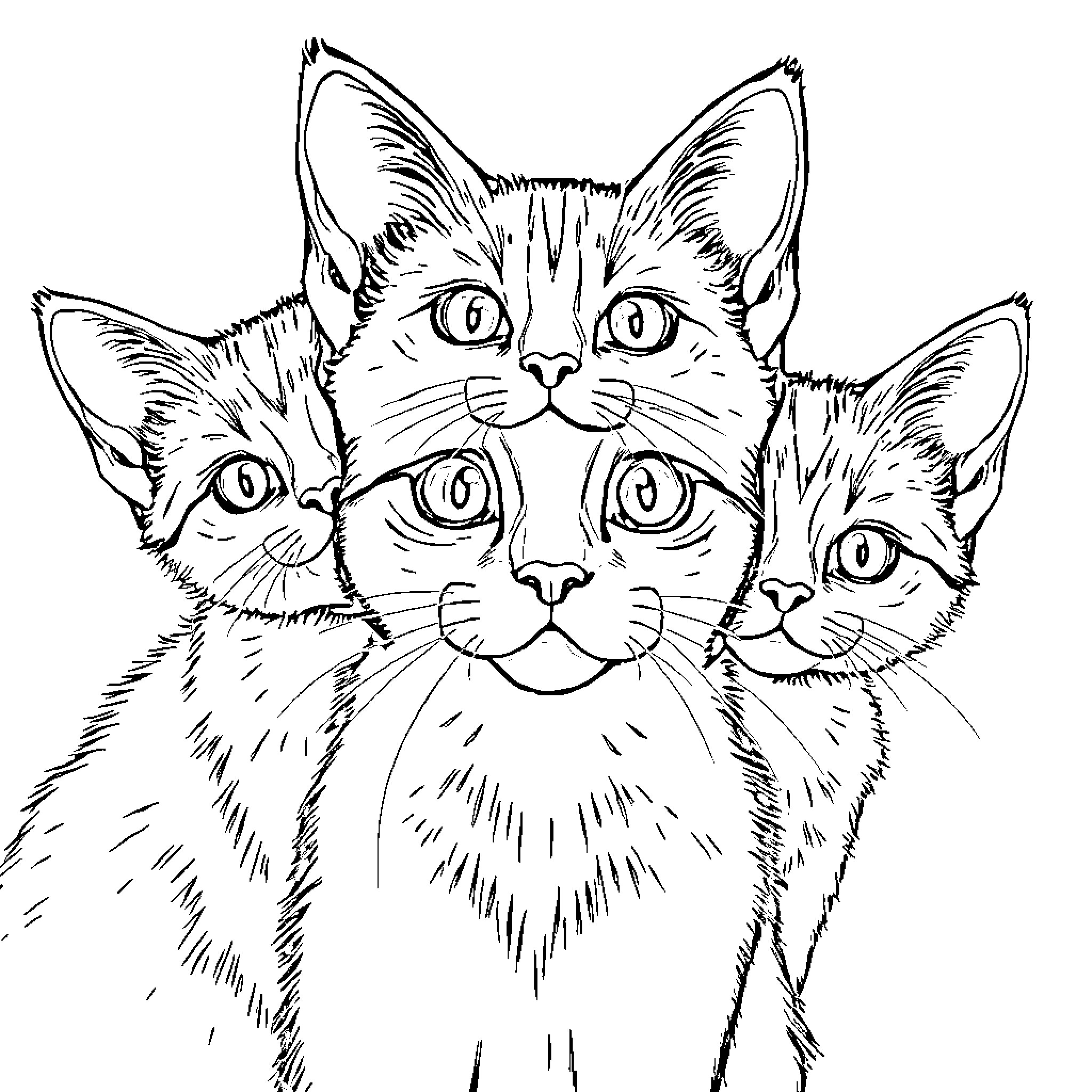 Best Three-Headed Cat Coloring Pages (Free Printable PDF)