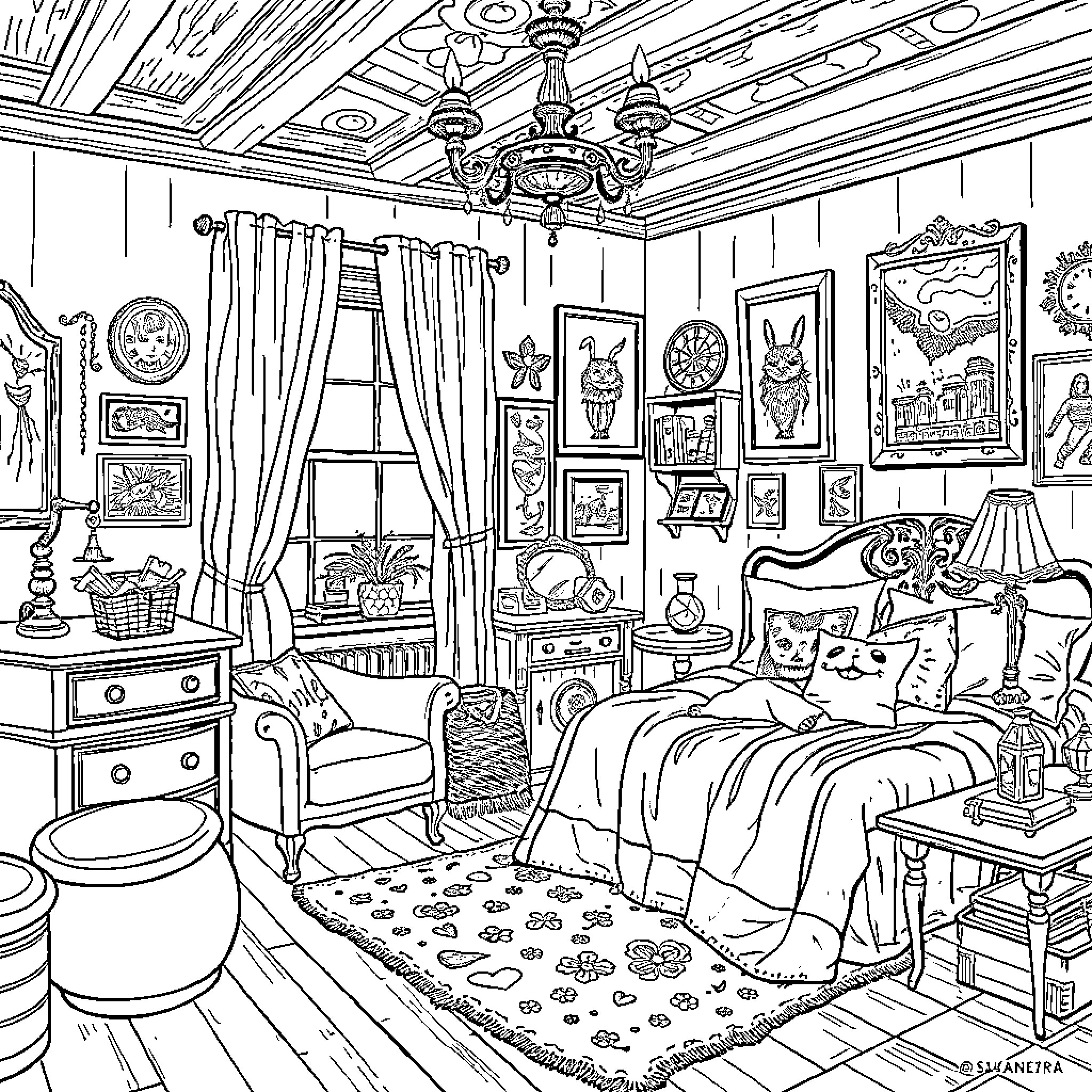 Best Bedroom Coloring Pages (Free Printable PDF)