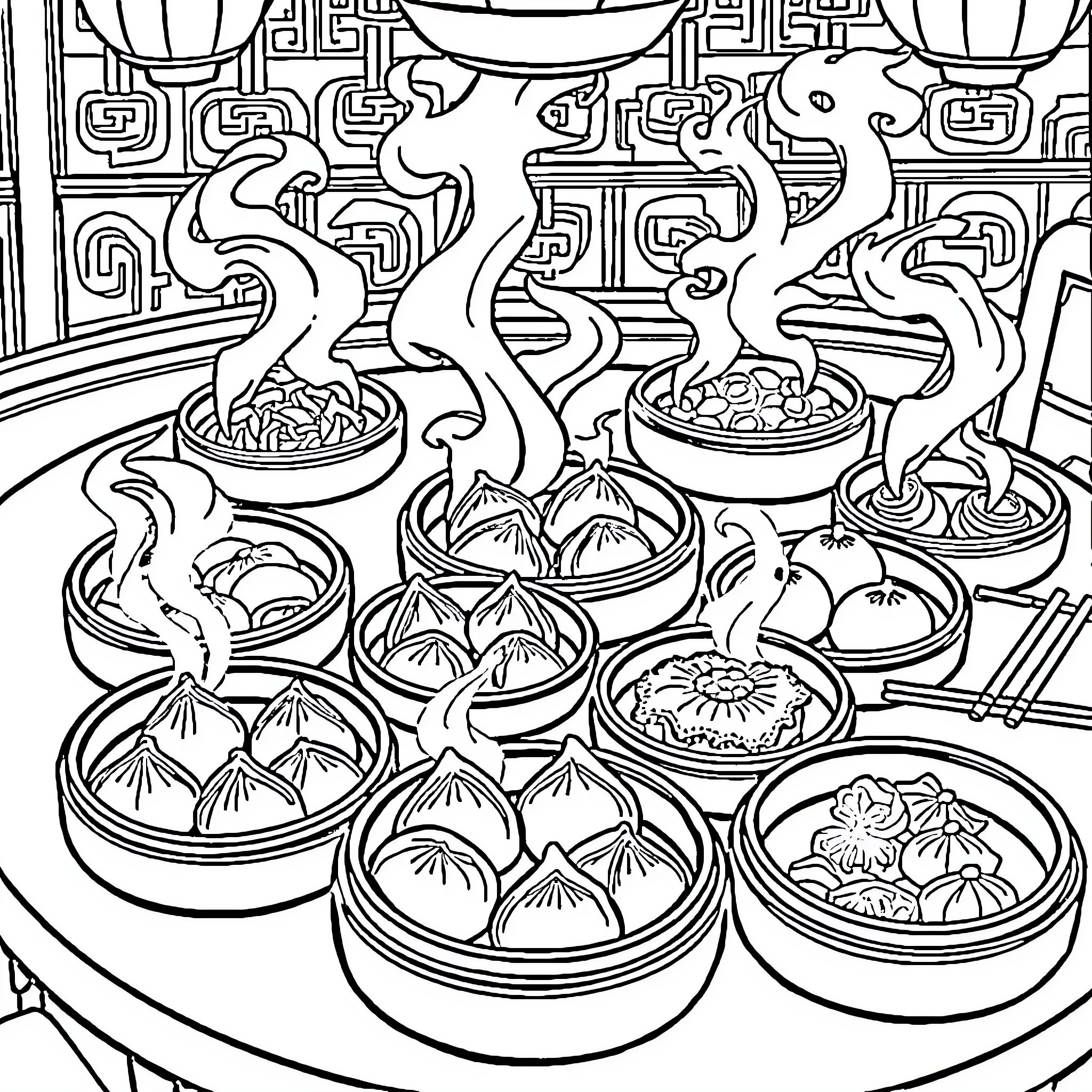 Best Dim Sum Coloring Pages (Free Printable PDF)