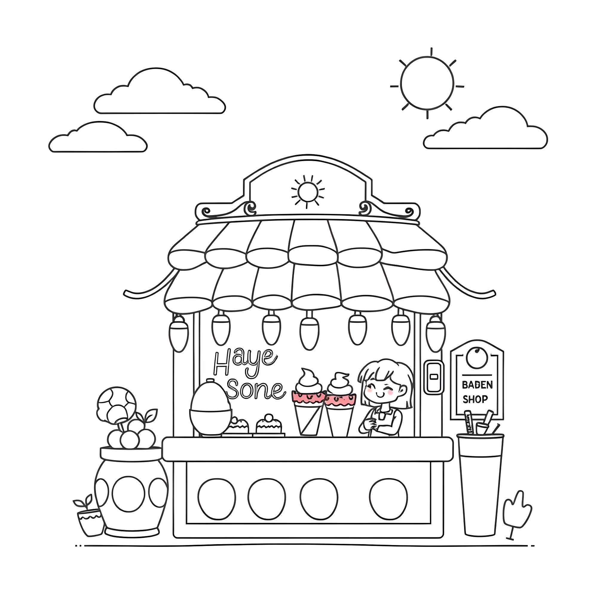 1 Best Ice Cream Shop Coloring Pages (Free Printable PDFs)