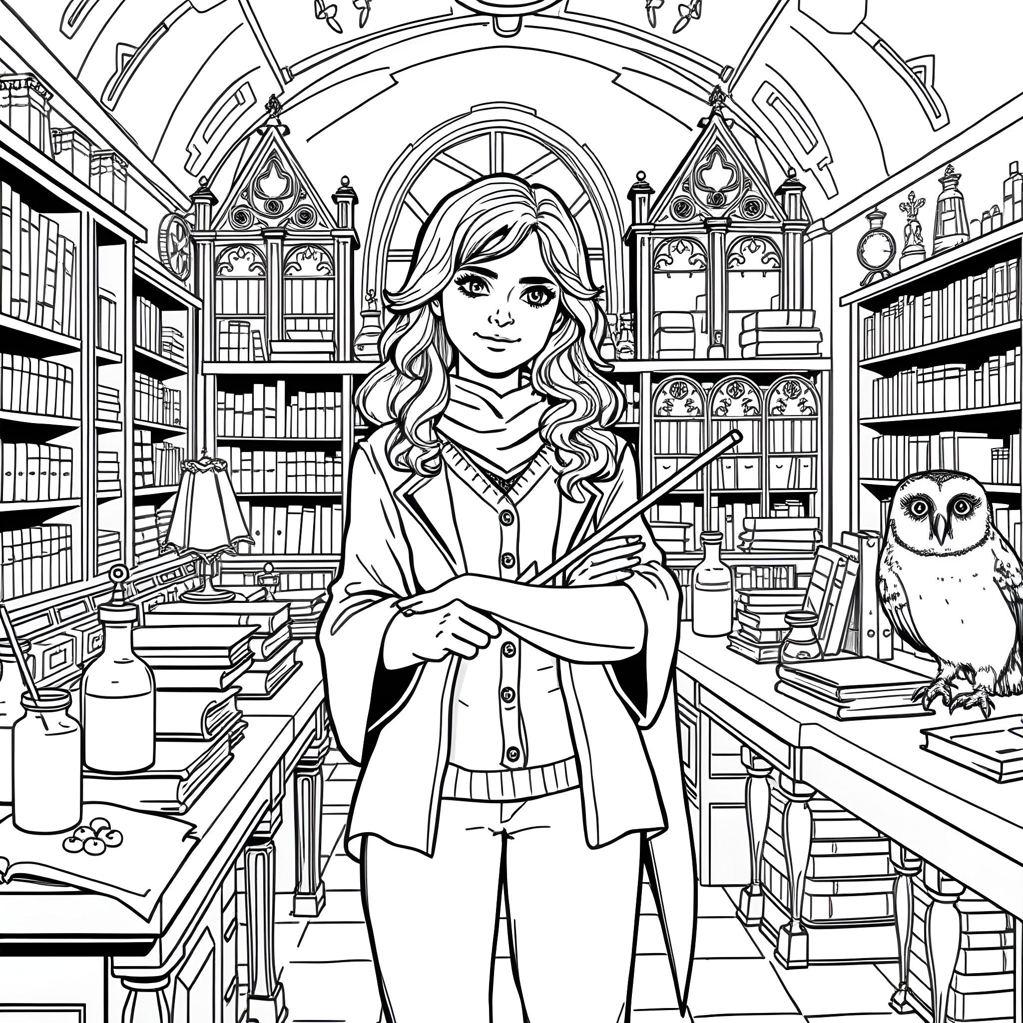 Best Hermione Granger Coloring Pages (Free Printable PDF)