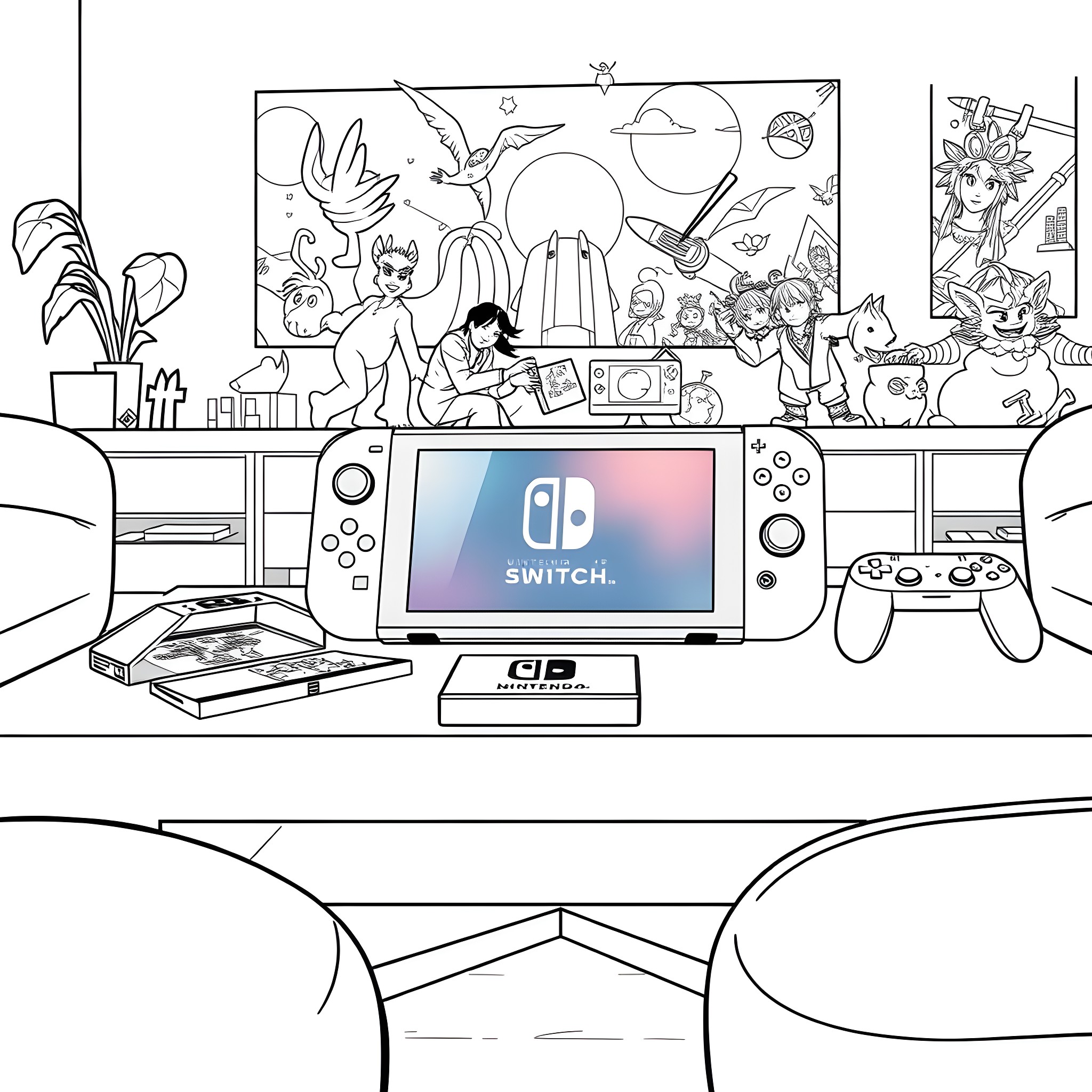 Best Nintendo Switch Coloring Pages (Free Printable PDF)