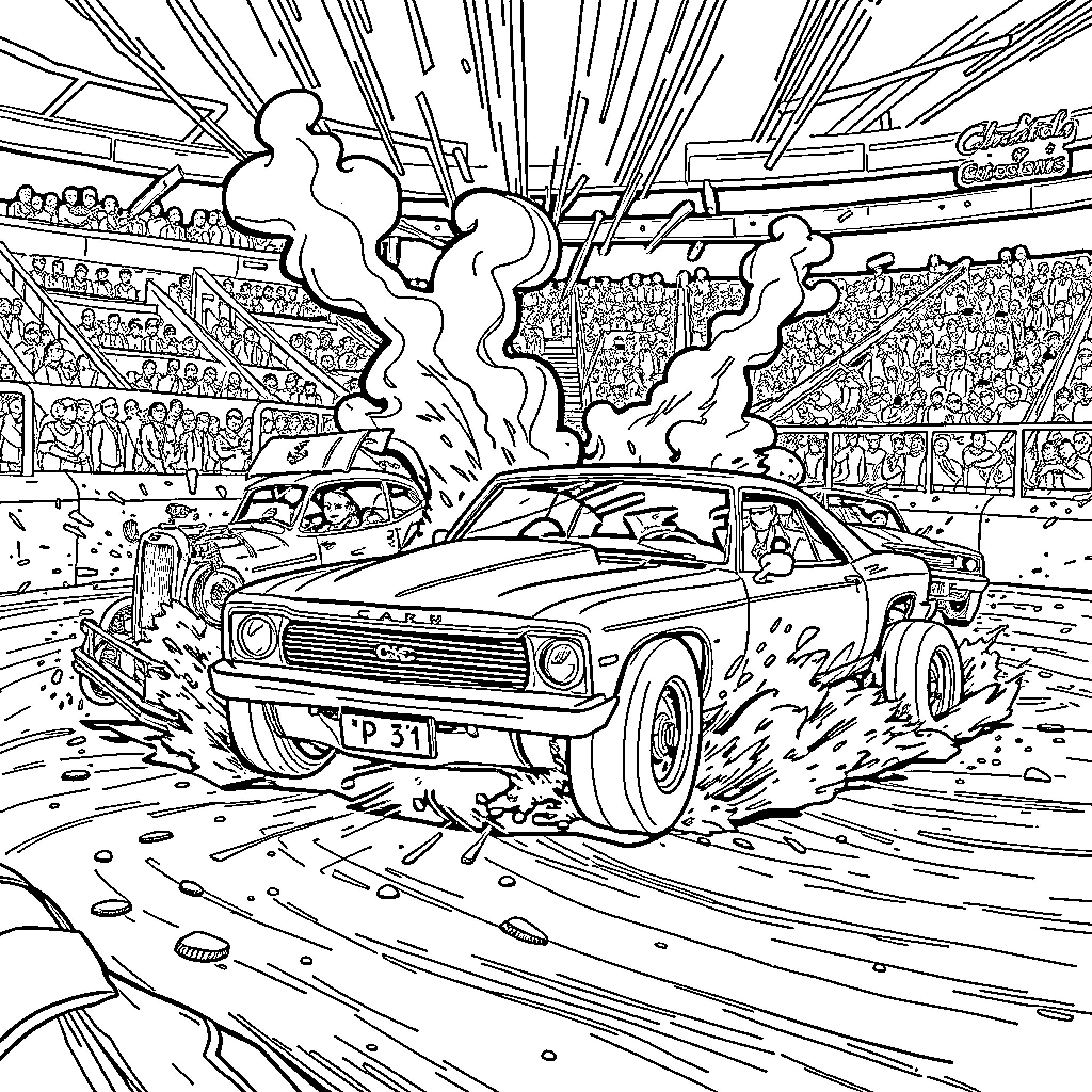 Best Destruction Derby Coloring Pages (Free Printable PDF)
