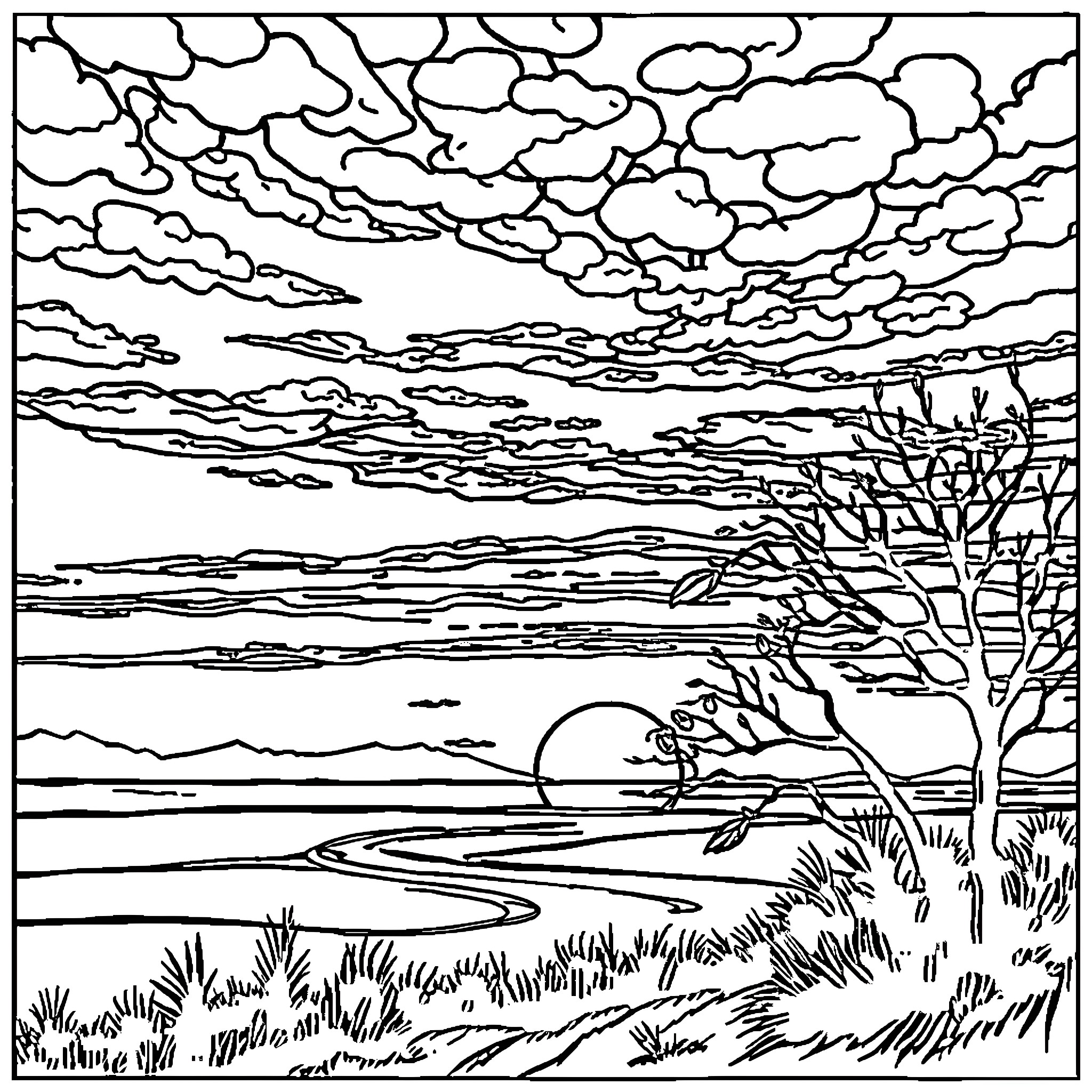 Best Sunset Coloring Pages (Free Printable PDF)