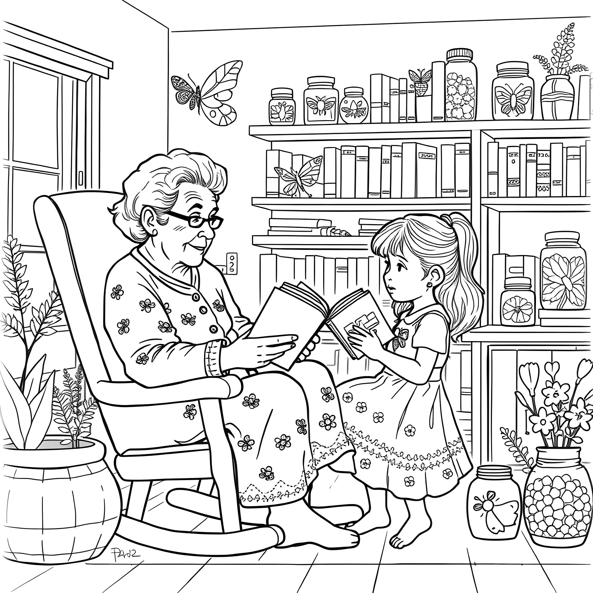 25 Best Grandmother Coloring Pages (Free Printable PDFs)