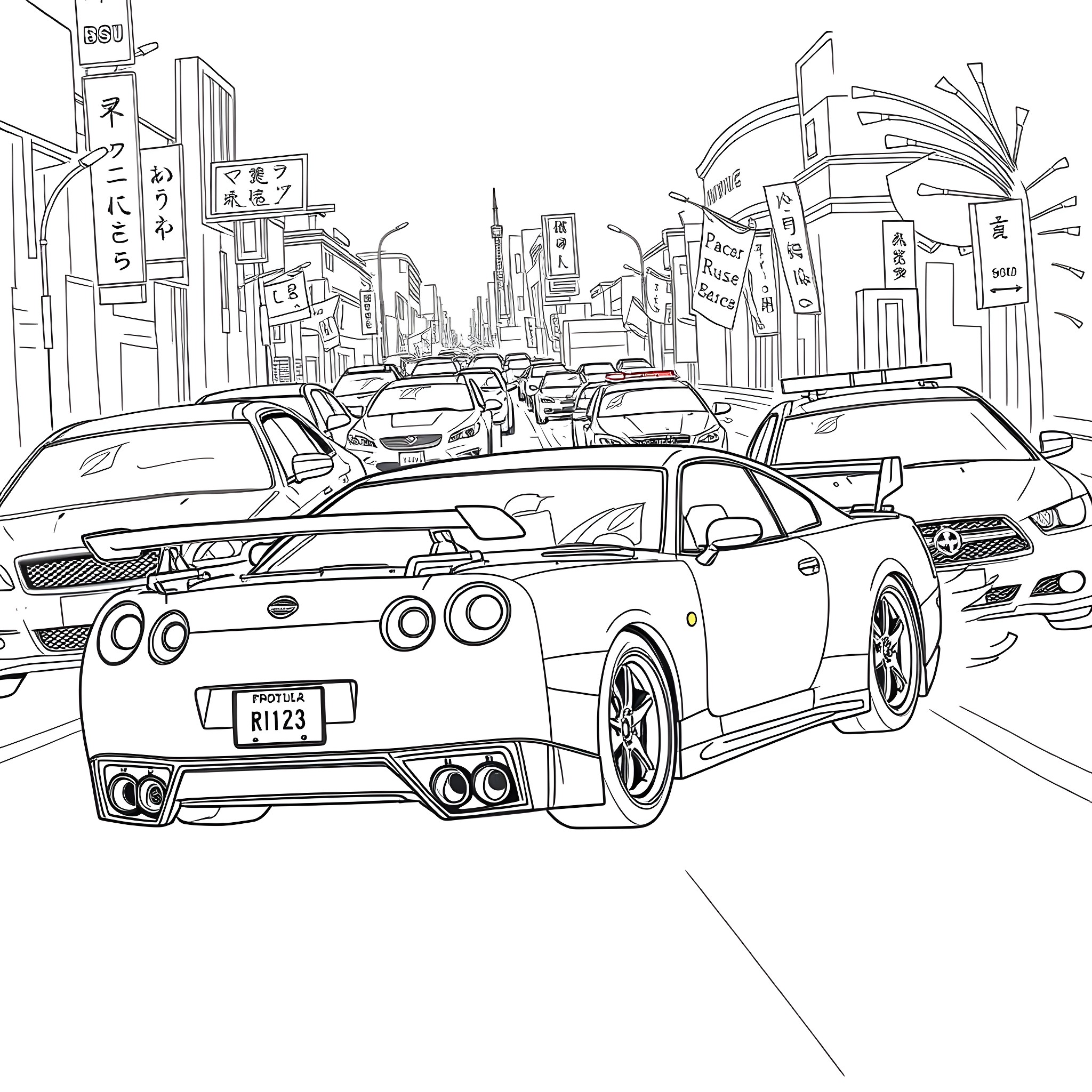 Best Nissan GTR Coloring Pages (Free Printable PDF)