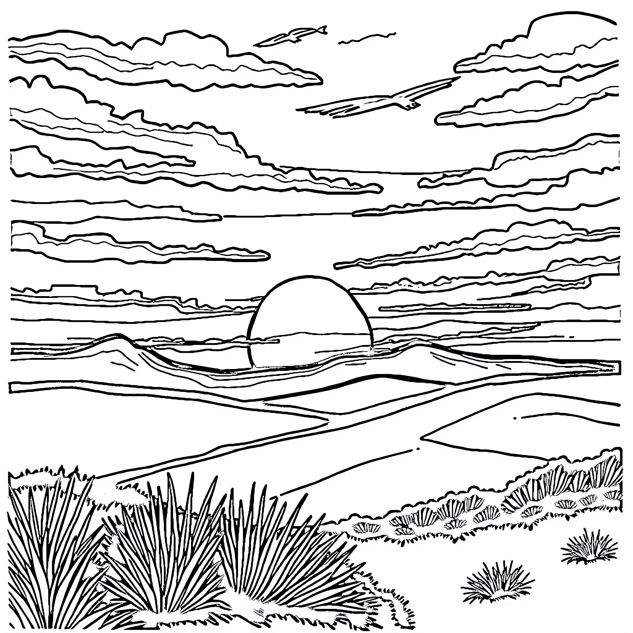 109 Best Sunset Coloring Pages (Free Printable PDFs)