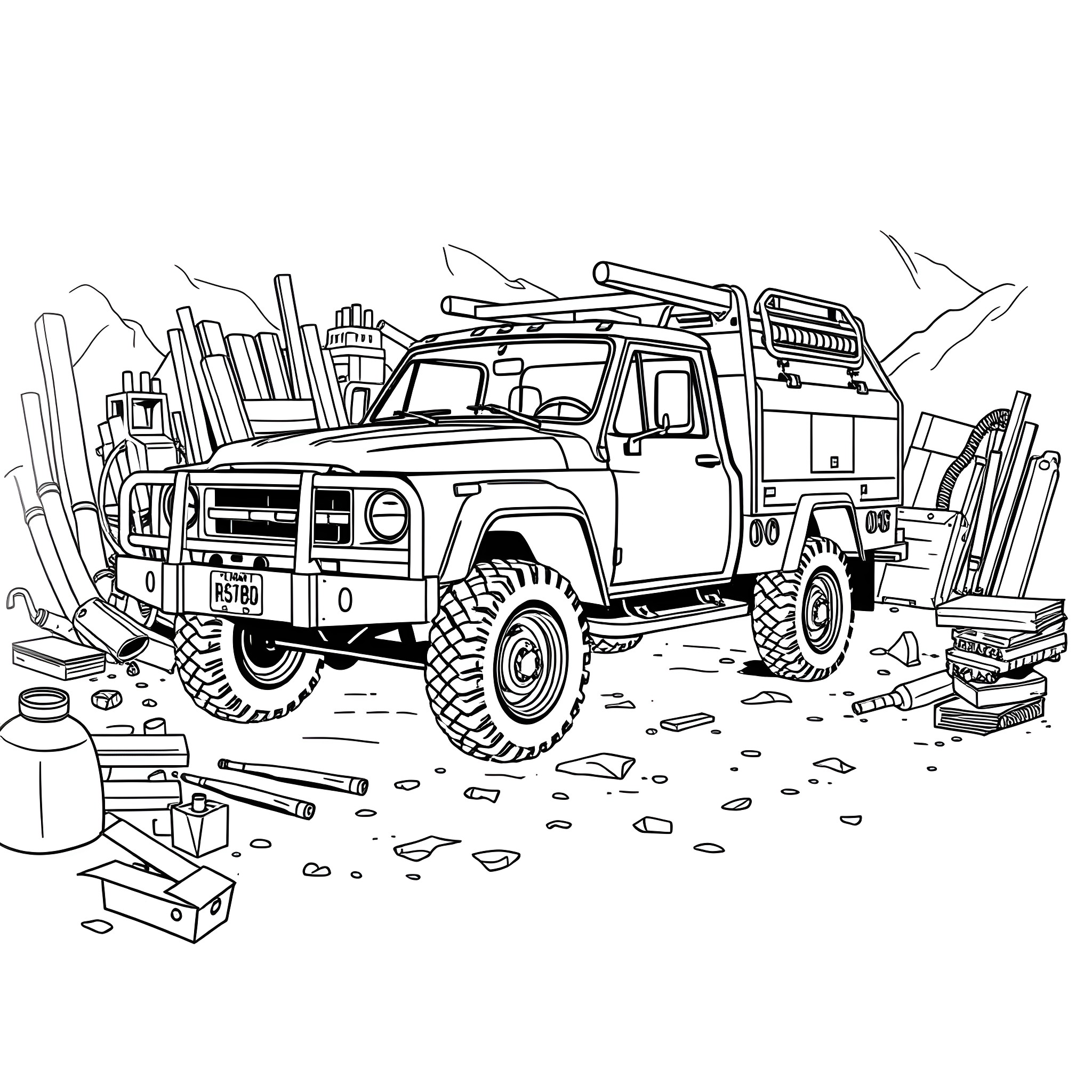 3 Best Wood Pickup Coloring Pages (Free Printable PDFs)
