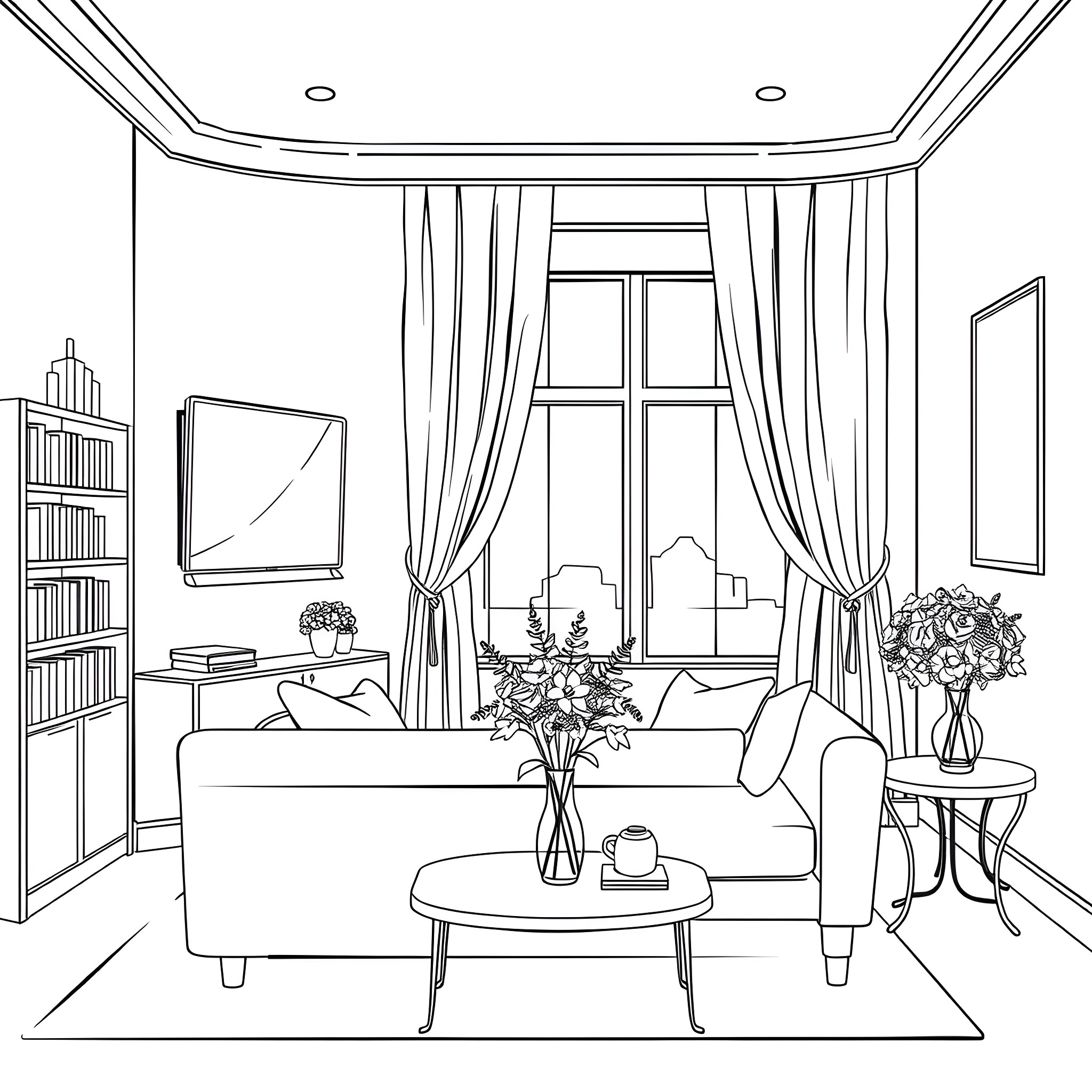 Best Living Room Coloring Pages (Free Printable PDF)