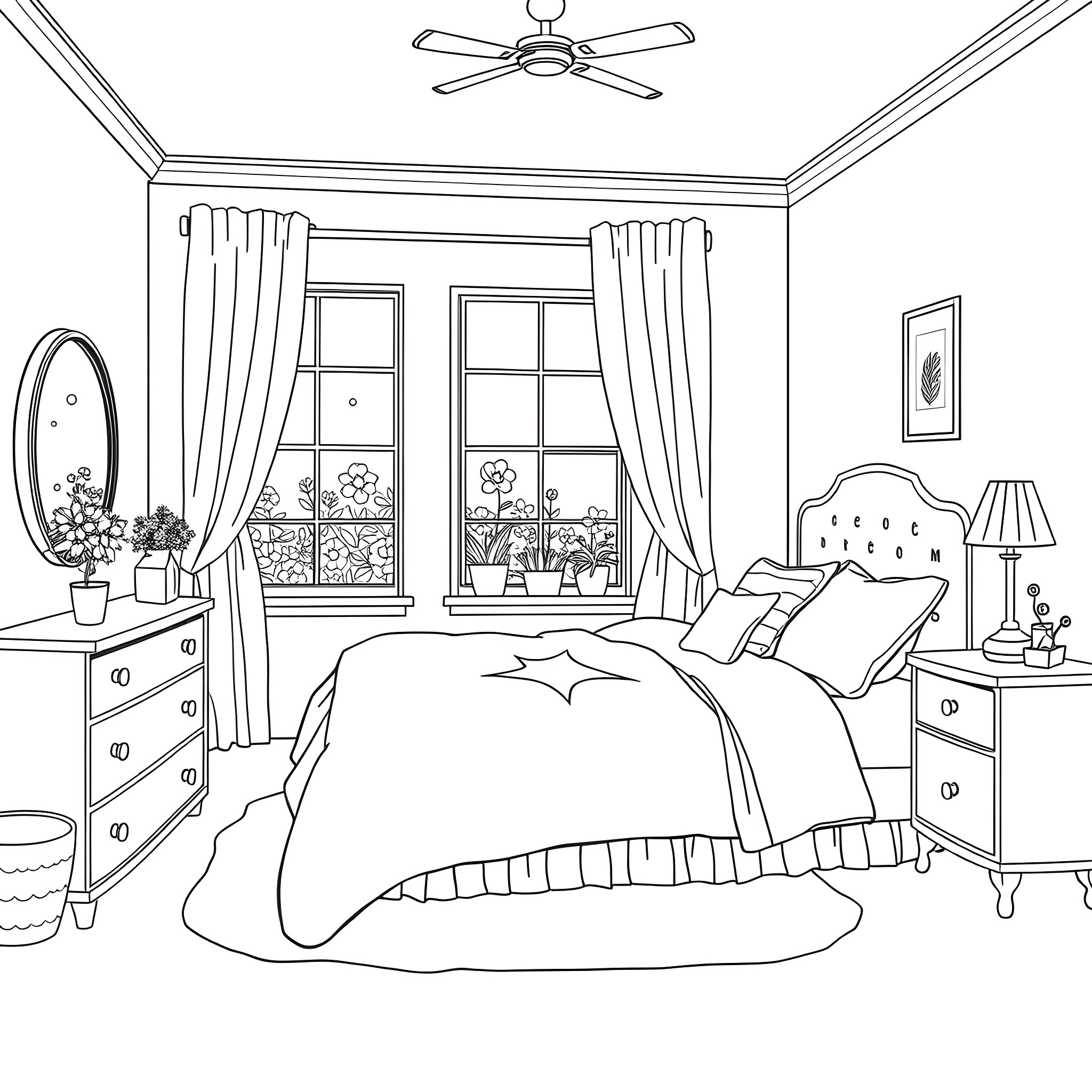 Best Bedroom Coloring Pages (Free Printable PDF)