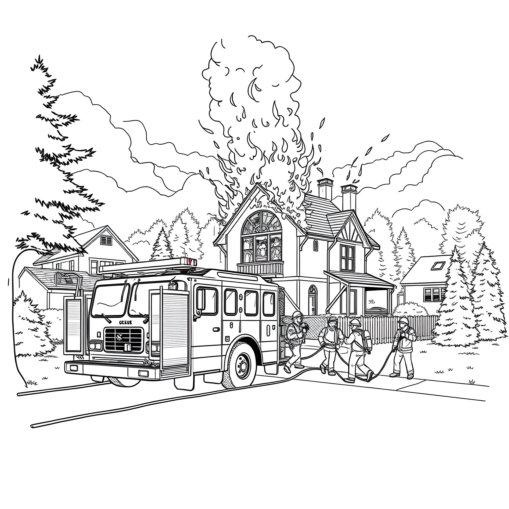 Best Fire Engine Coloring Pages (Free Printable PDF)
