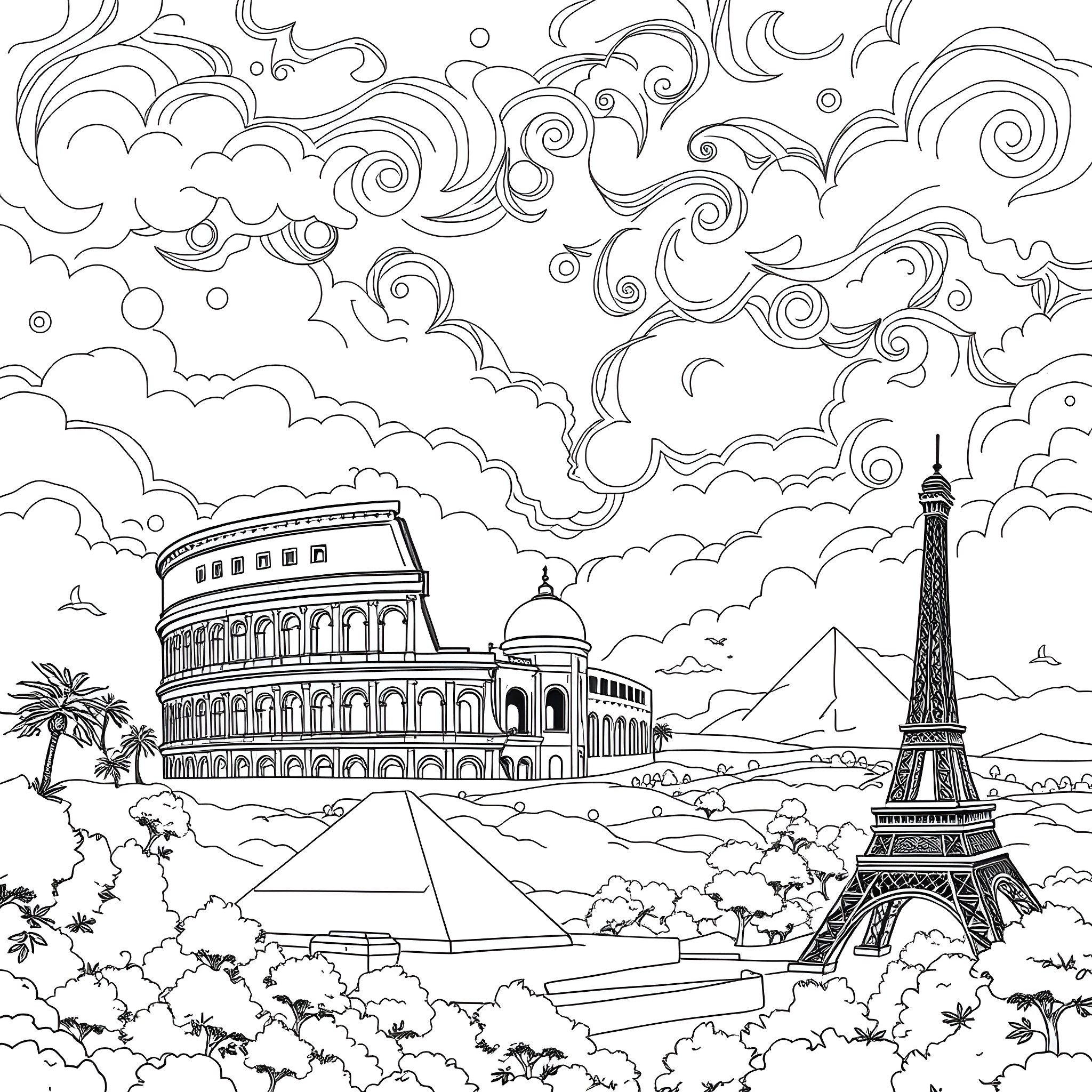 Best Landmark Coloring Pages (Free Printable PDF)
