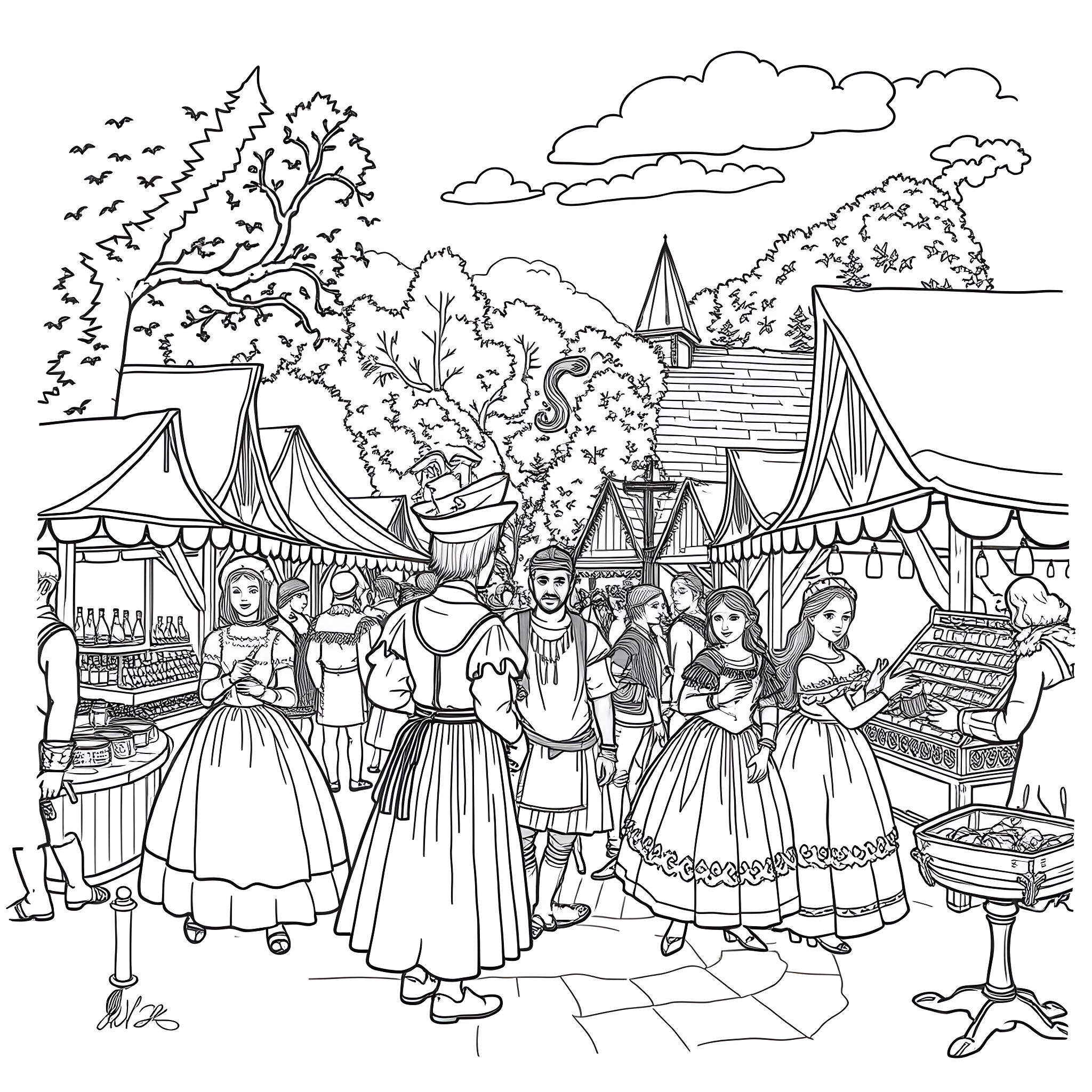 Best Renaissance Faire Coloring Pages (Free Printable PDF)
