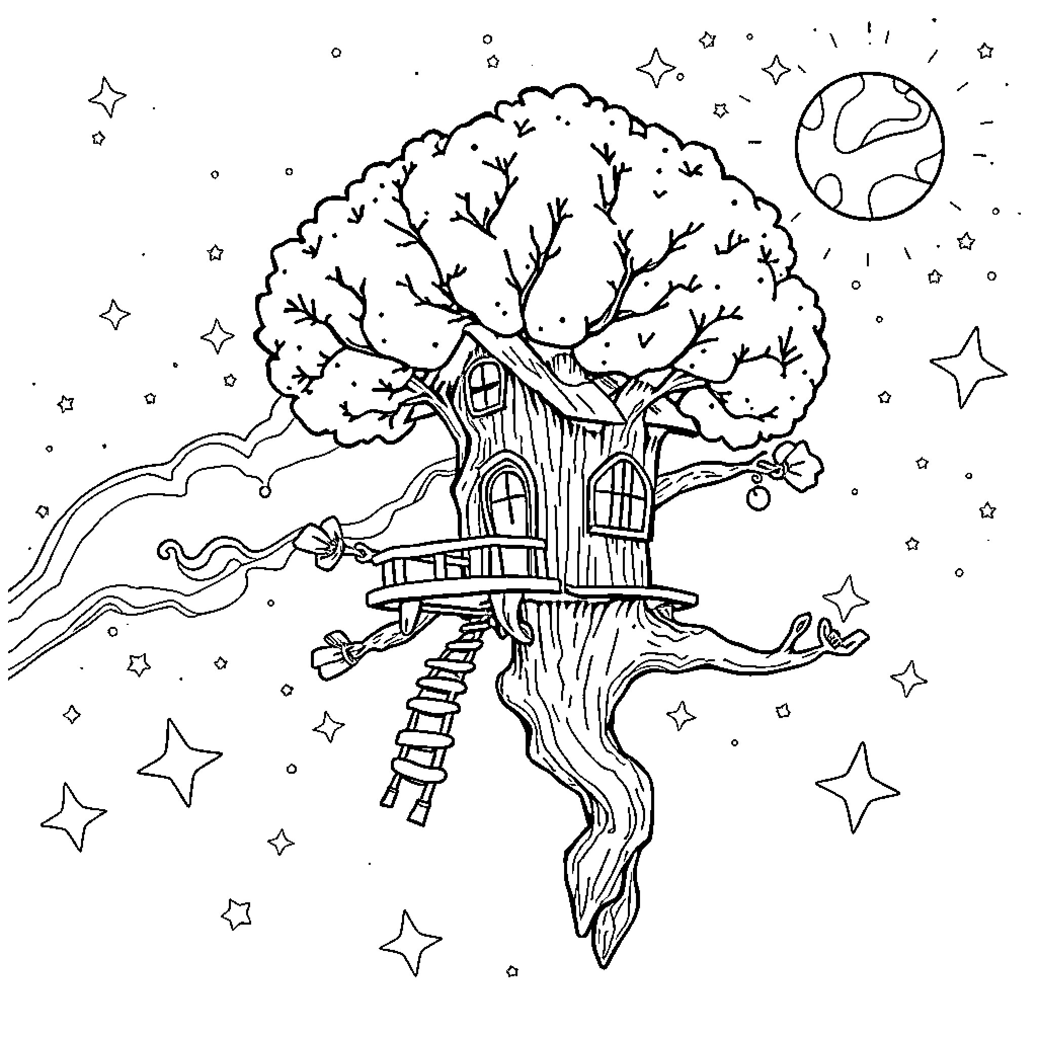 Best Treehouse Coloring Pages (Free Printable PDF)