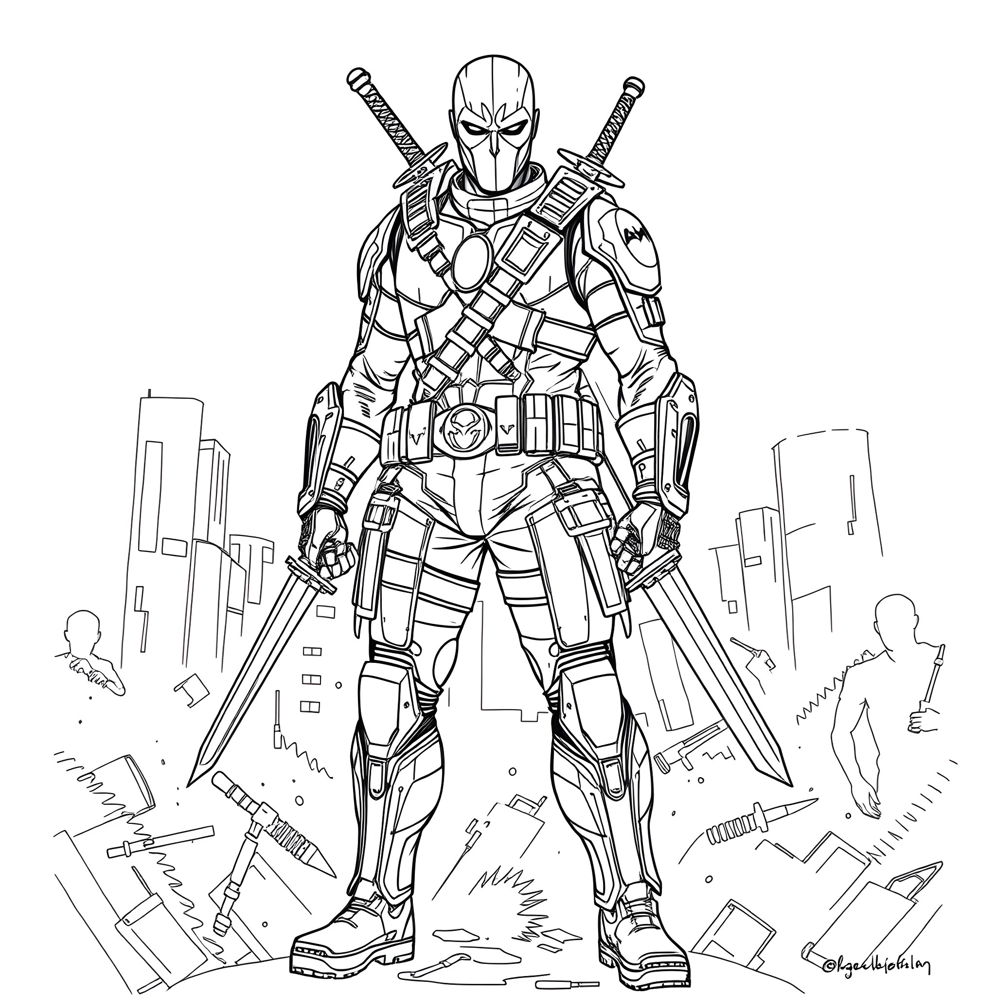 Best Deathstroke Coloring Pages (Free Printable PDF)