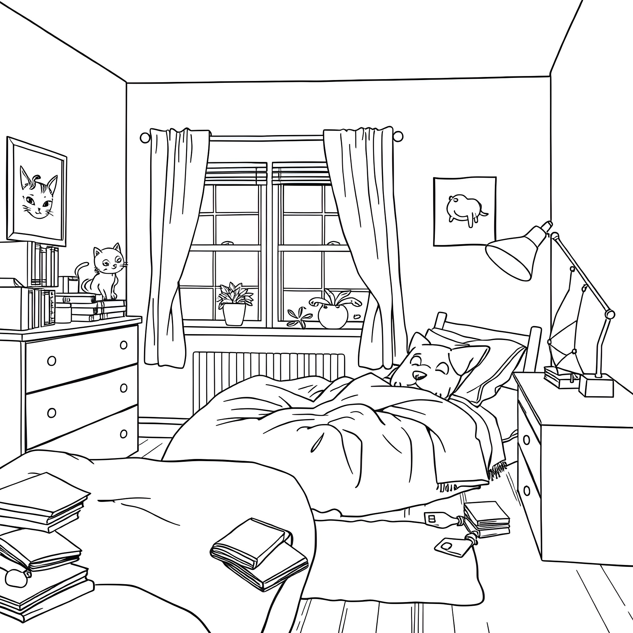 Best Bedroom Coloring Pages (Free Printable PDF)