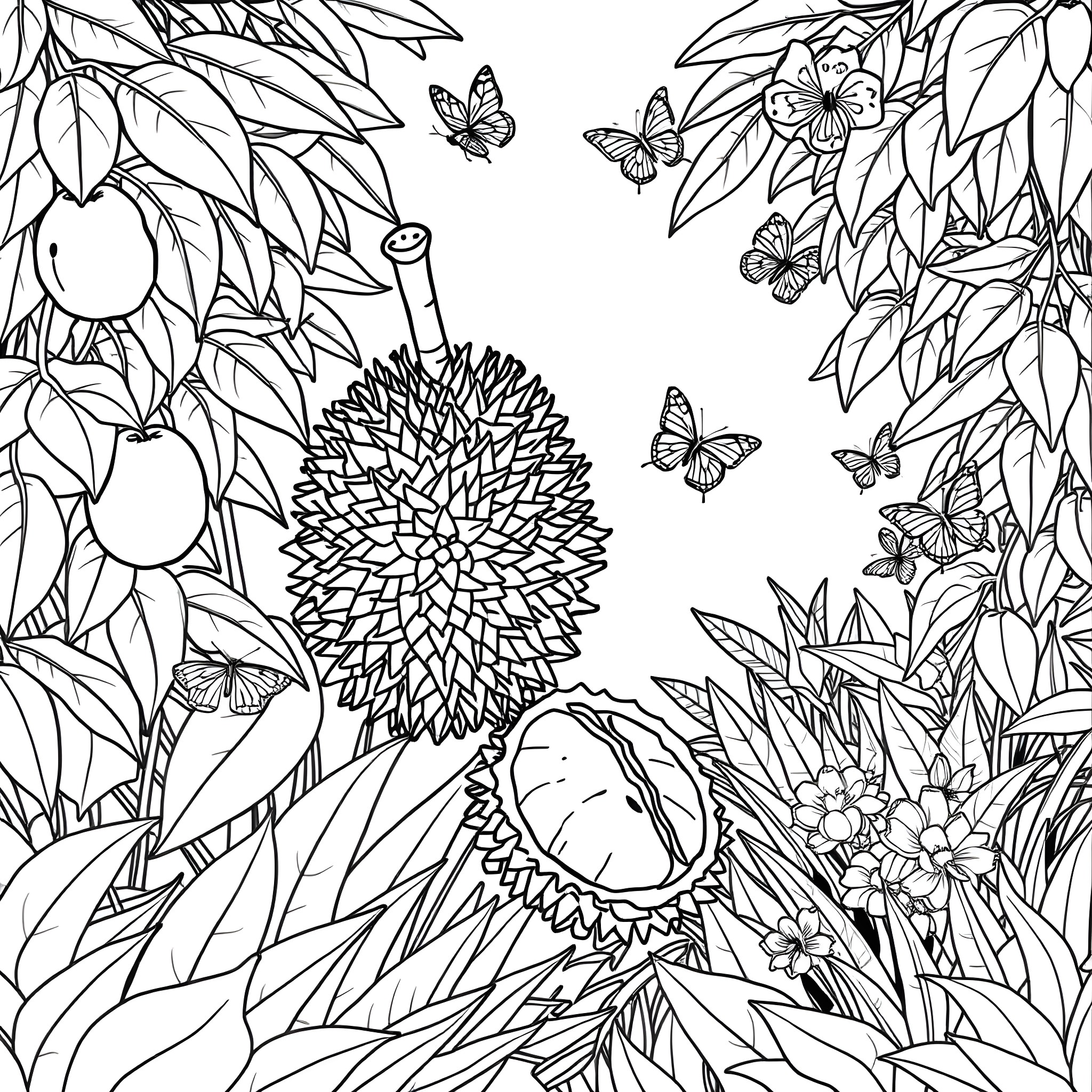 Best Durian Coloring Pages (Free Printable PDF)