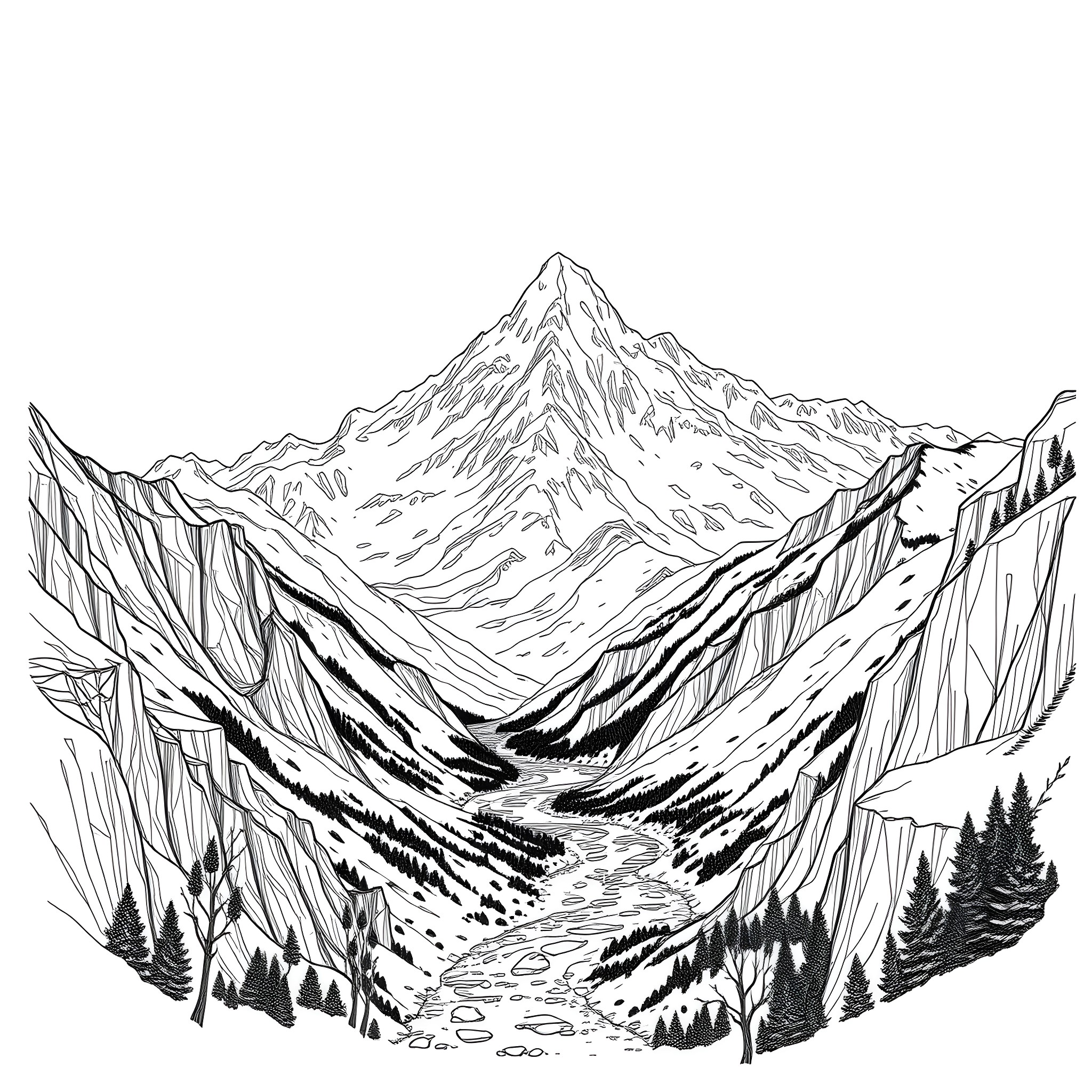 Best Mountain Coloring Pages (Free Printable PDF)