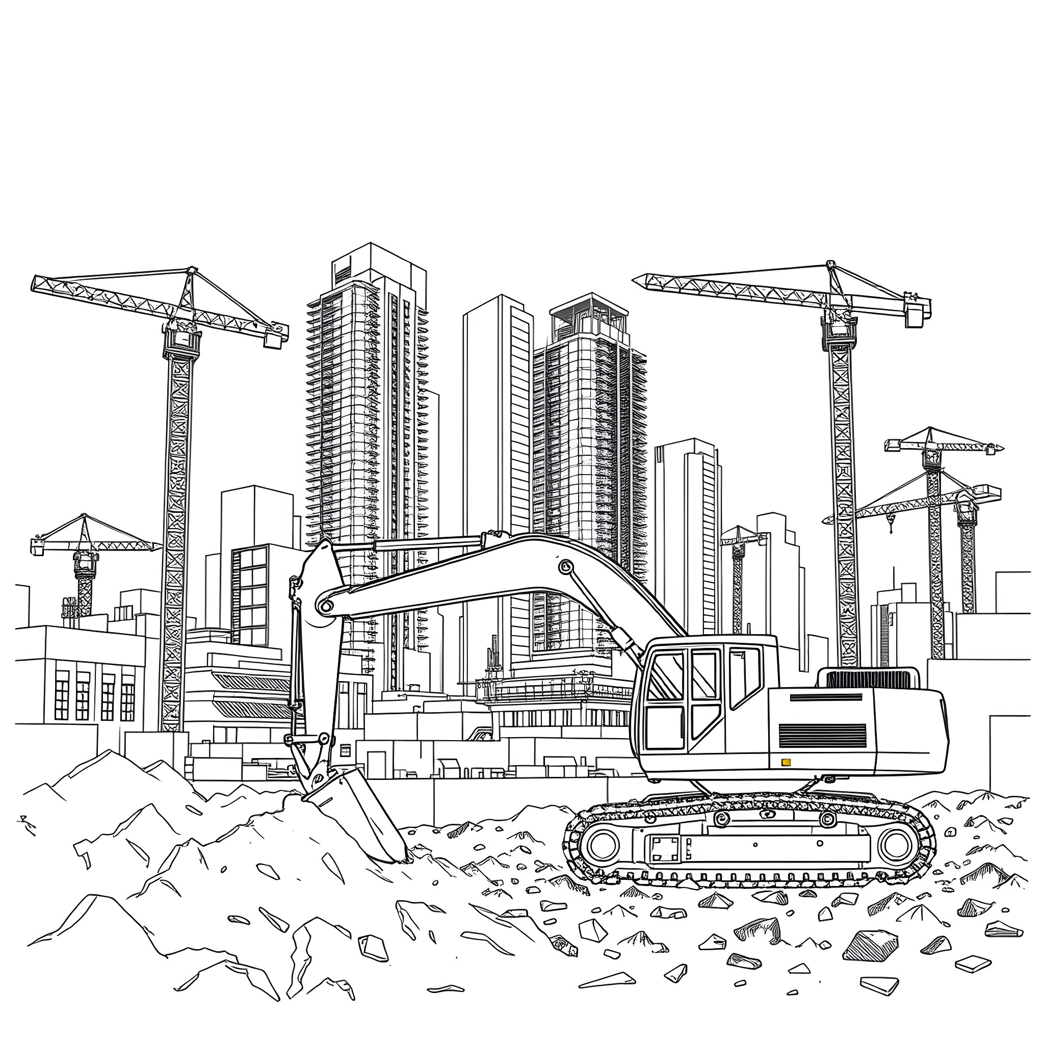 1 Best Excavator Coloring Pages (Free Printable PDFs)