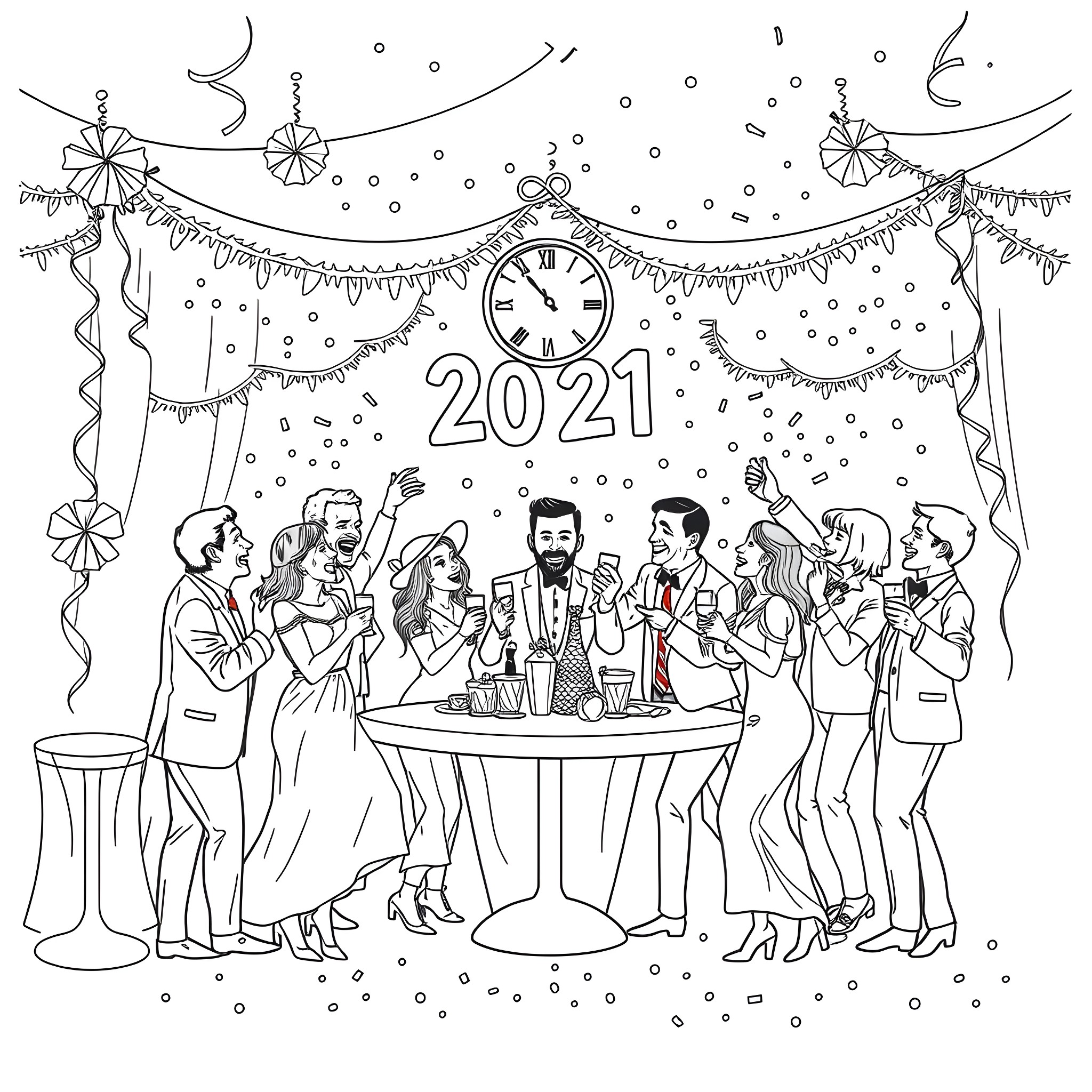 9 Best New Year Coloring Pages (Free Printable PDFs)