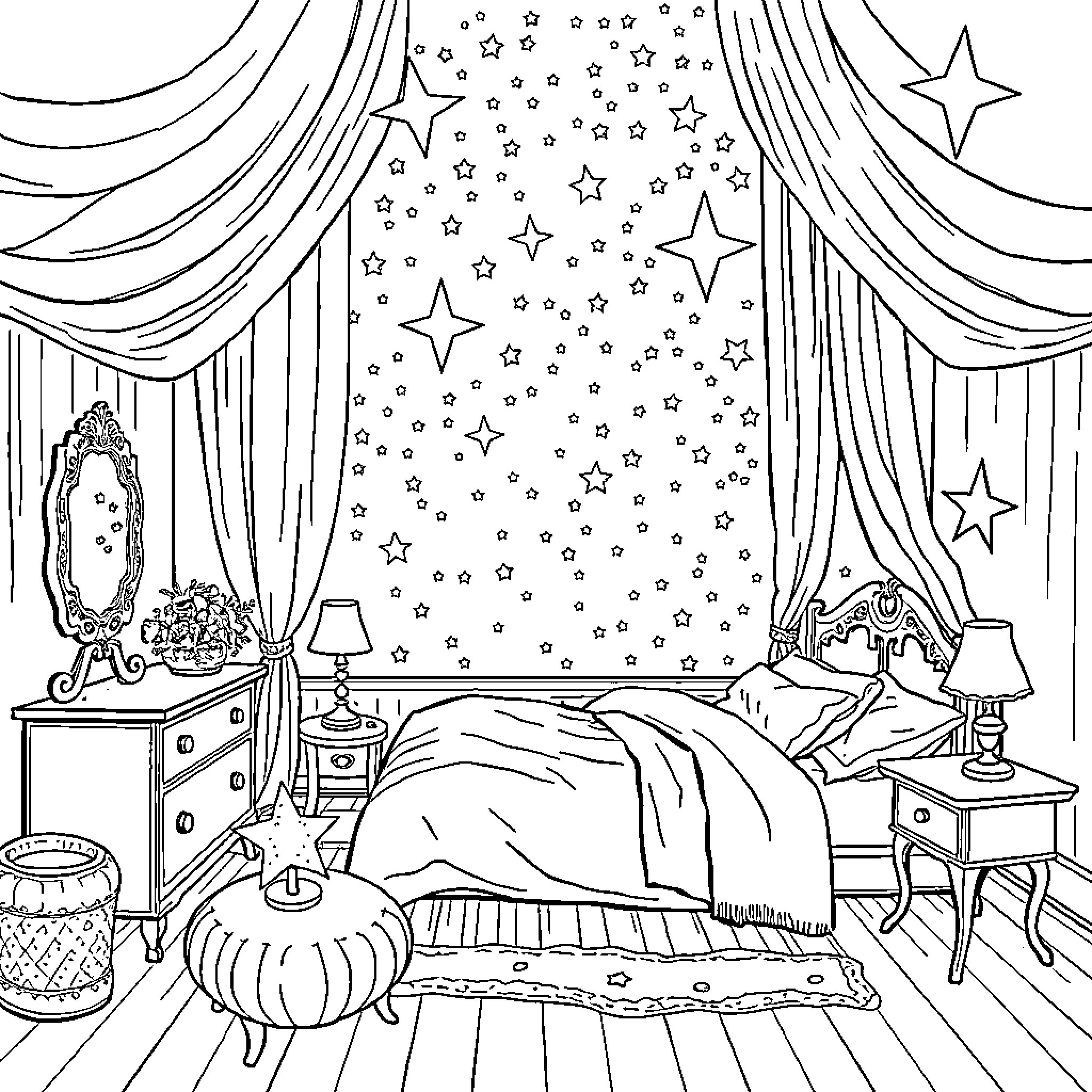 Best Bedroom Coloring Pages (Free Printable PDF)