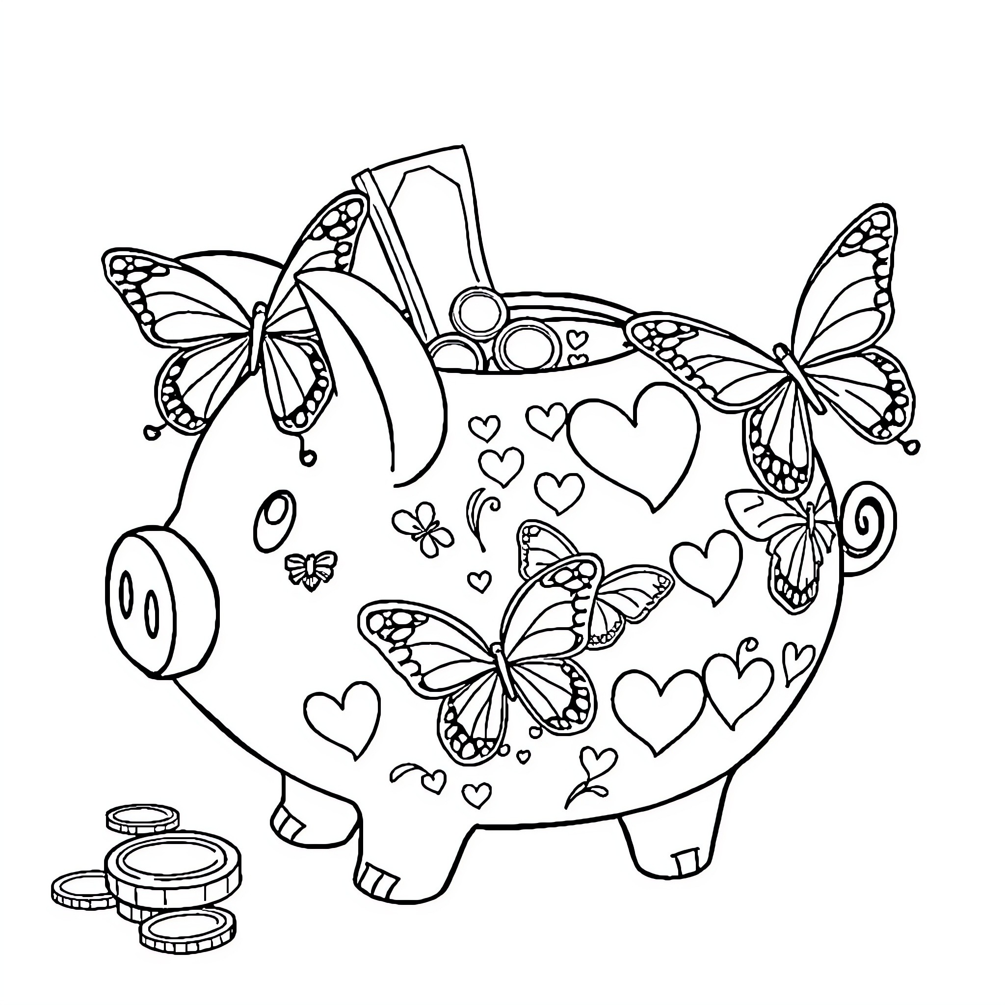 Best Piggy Bank Coloring Pages (Free Printable PDF)