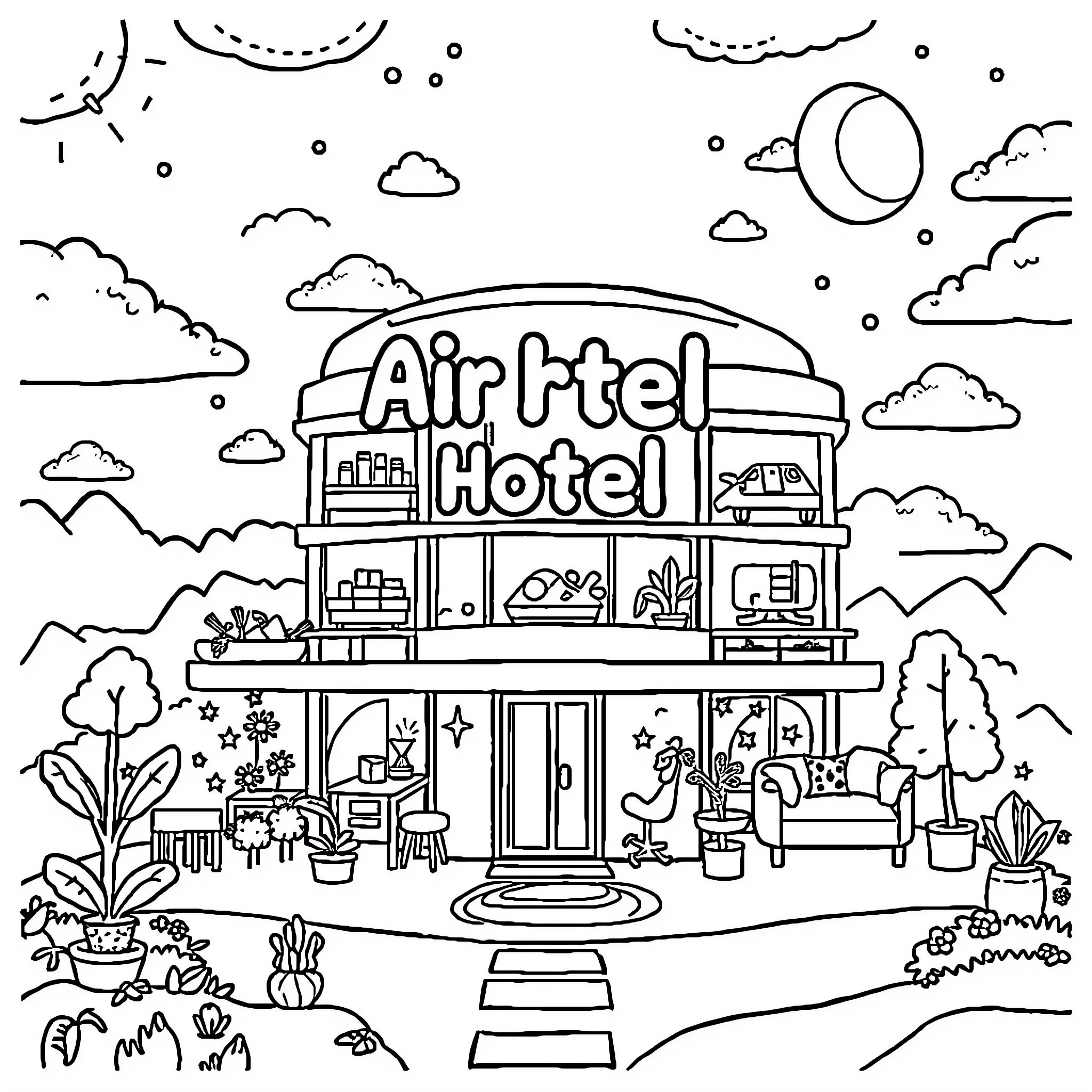 Best Air Hotel Coloring Pages (Free Printable PDF)