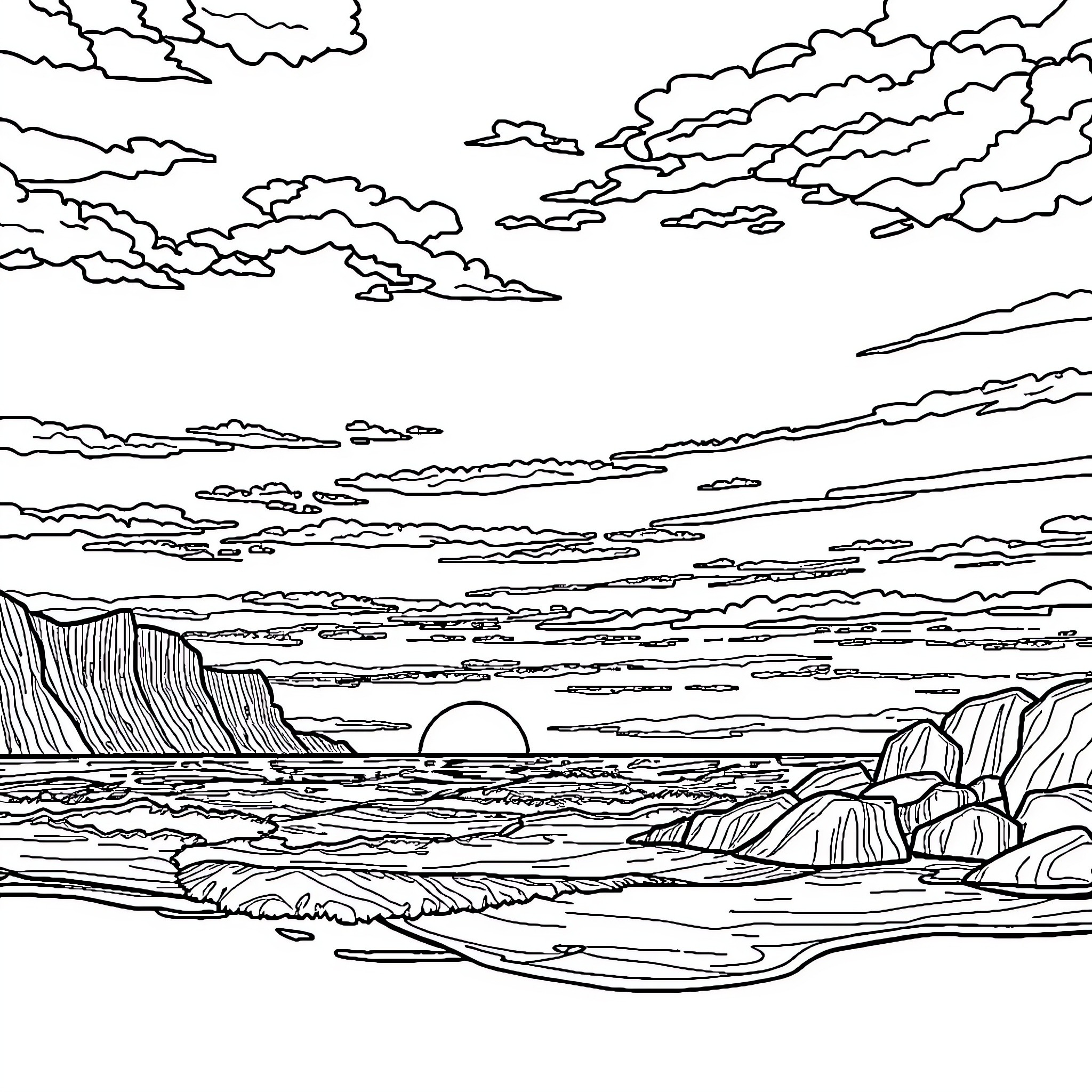 109 Best Sunset Coloring Pages (Free Printable PDFs)
