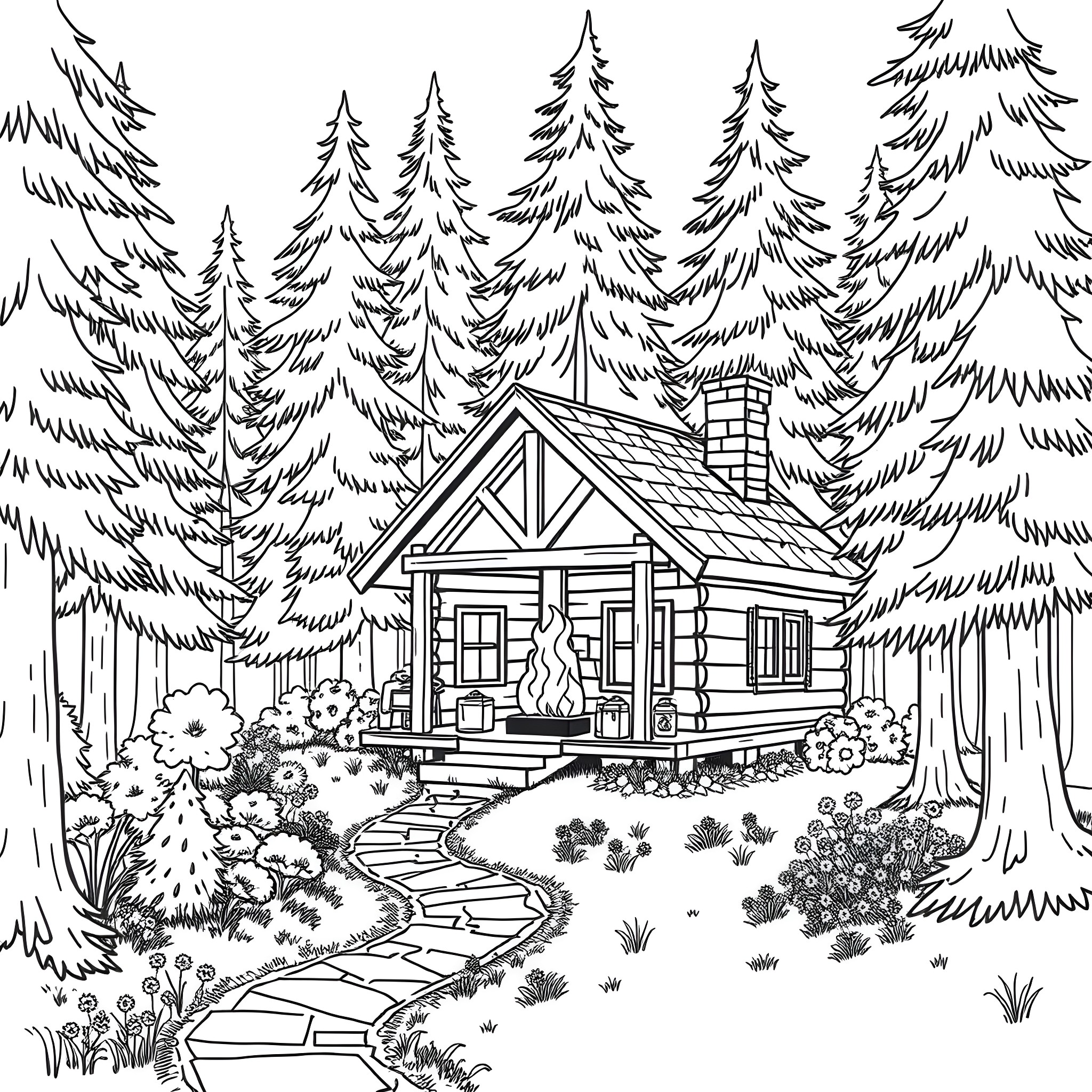 Best Cabin Coloring Pages (Free Printable PDF)