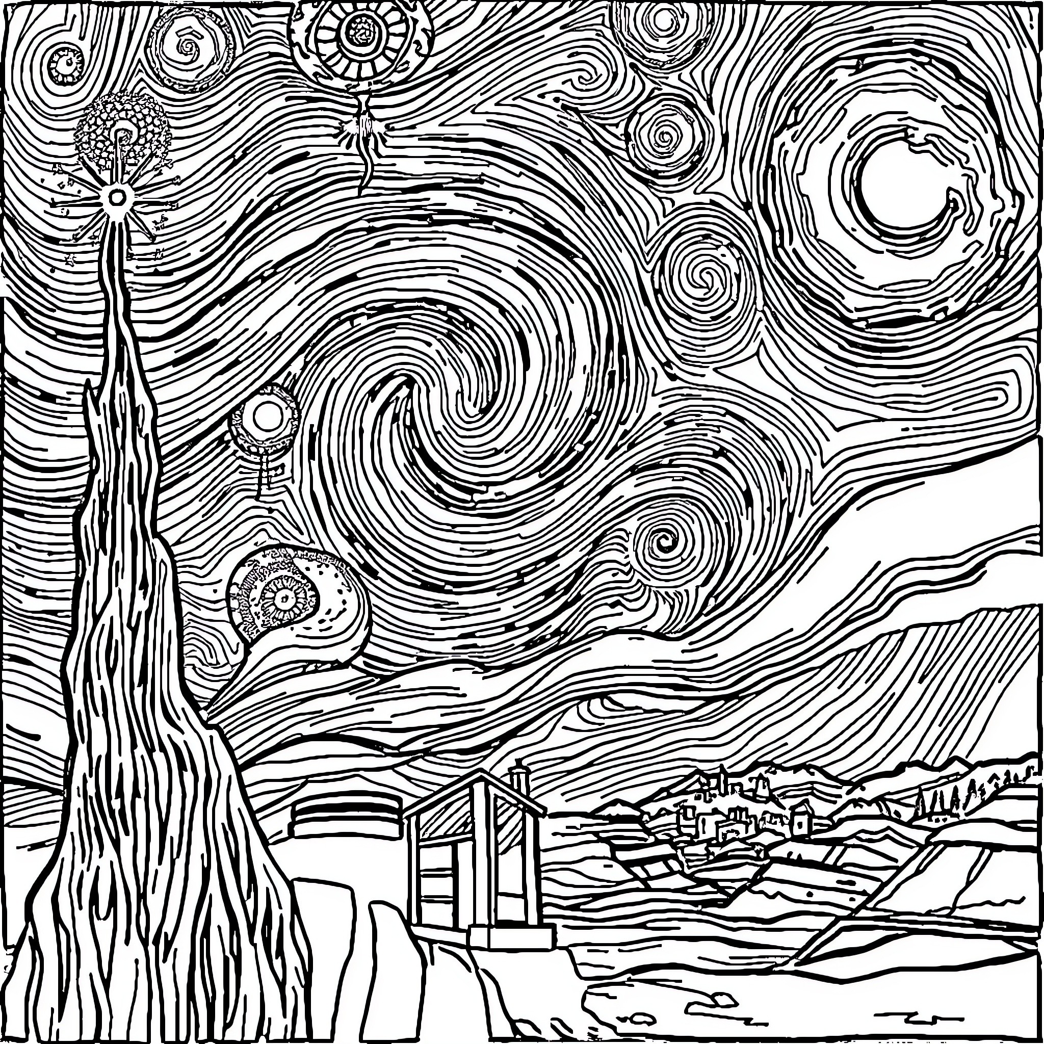 Best Starry Night Coloring Pages (Free Printable PDF)