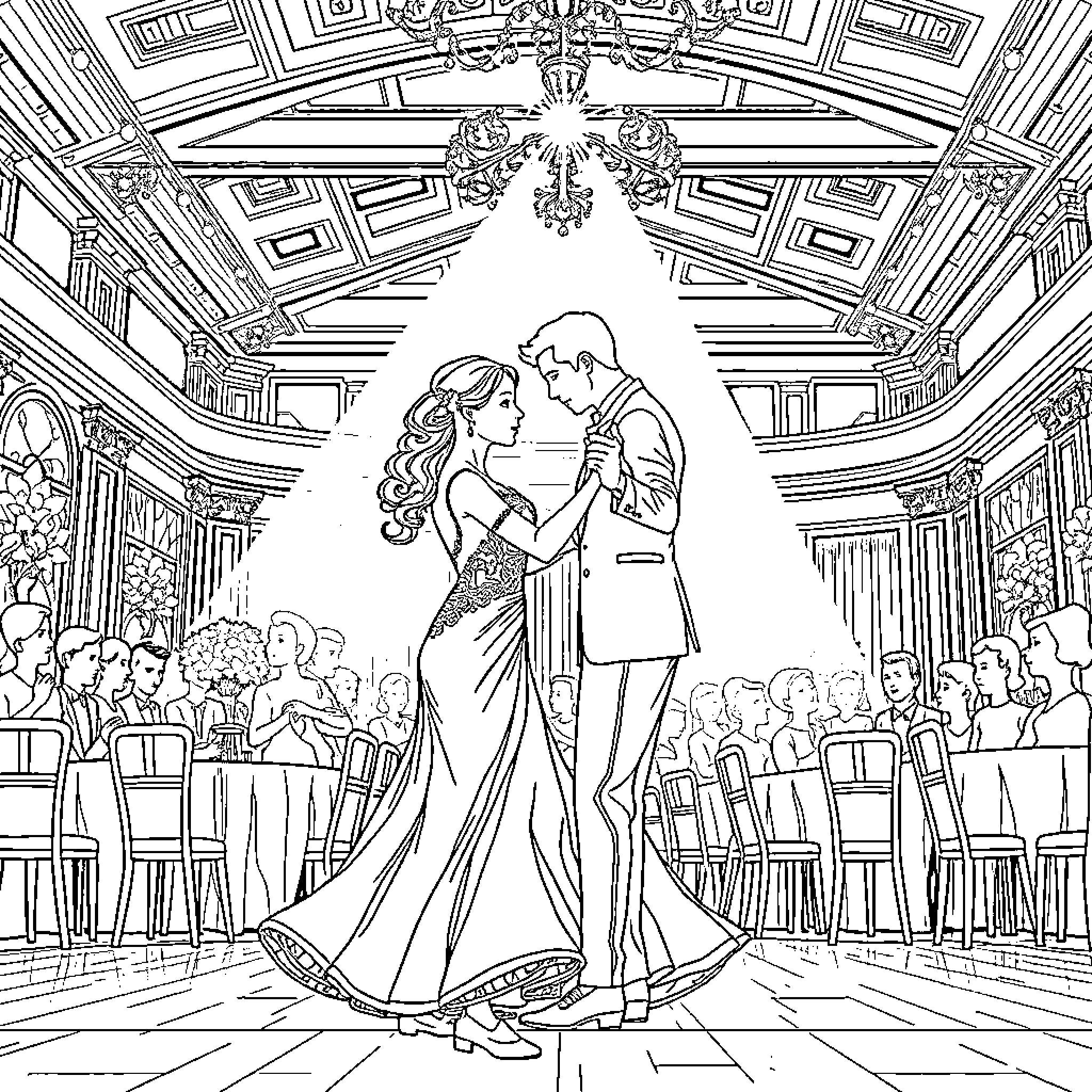 Best Ballroom Dancing Coloring Pages (Free Printable PDF)