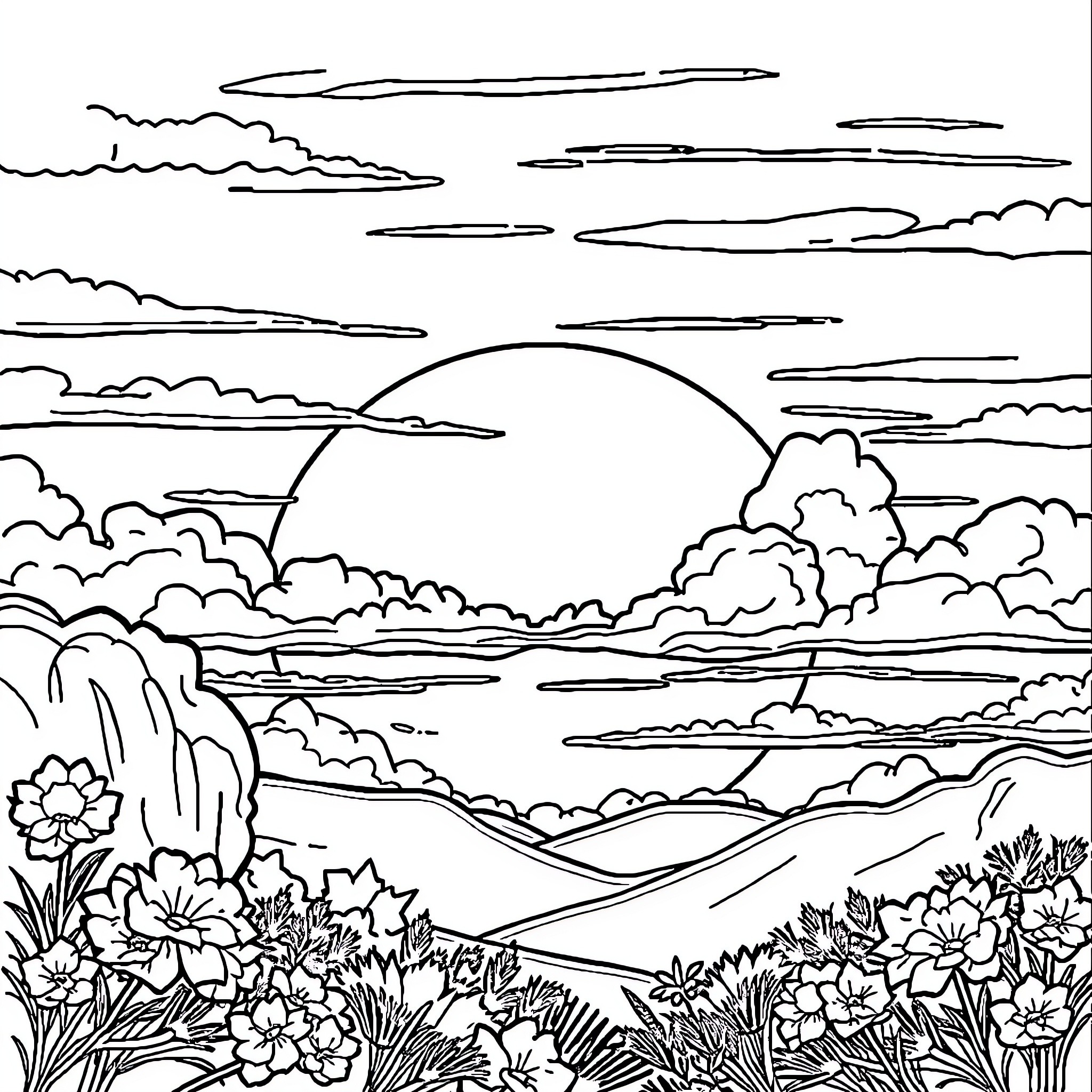 72 Best Sunset Coloring Pages (Free Printable PDFs)