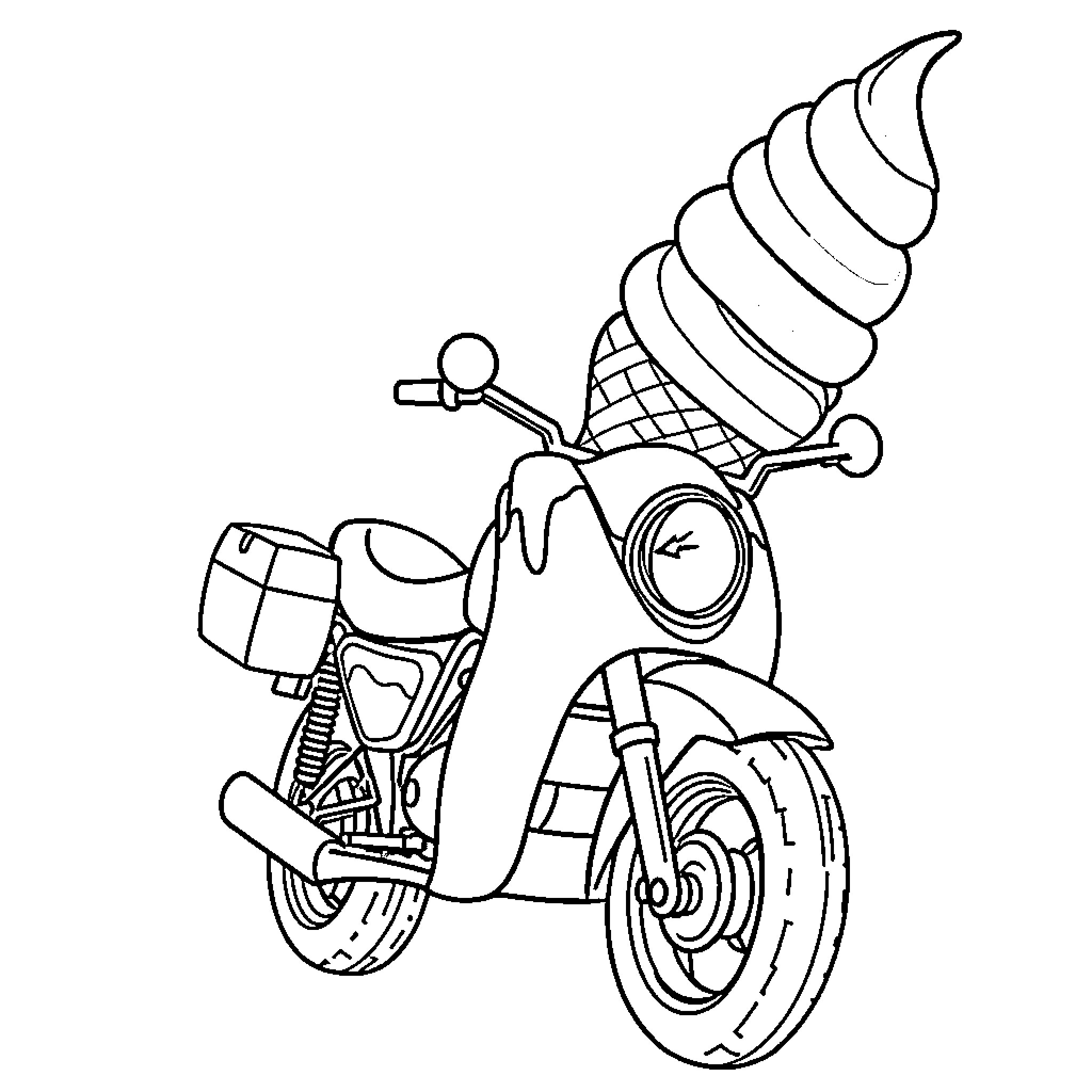 Best Ice Cream Motorcycle Coloring Pages (Free Printable PDF)