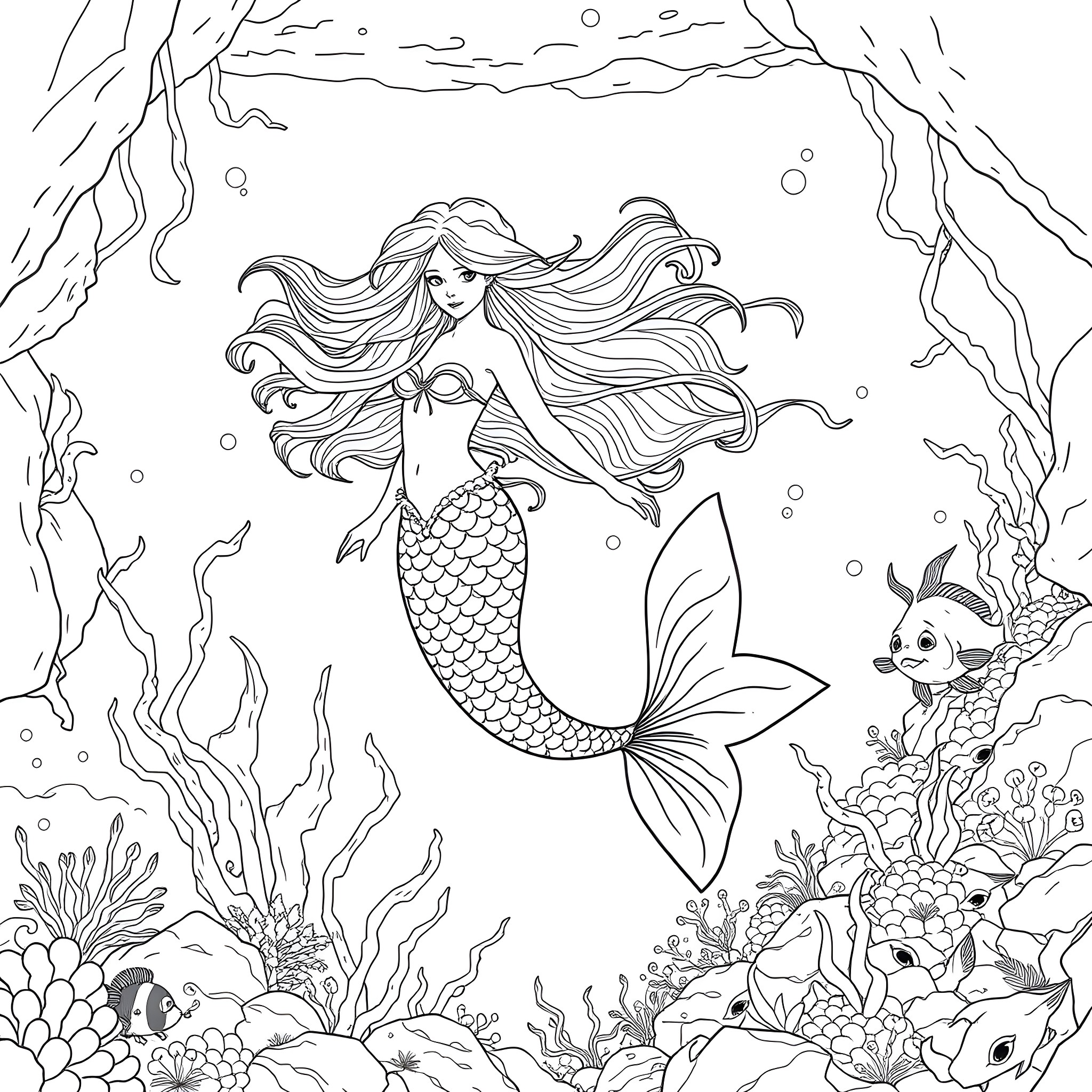 203 Best Mermaid Coloring Pages (Free Printable PDFs)