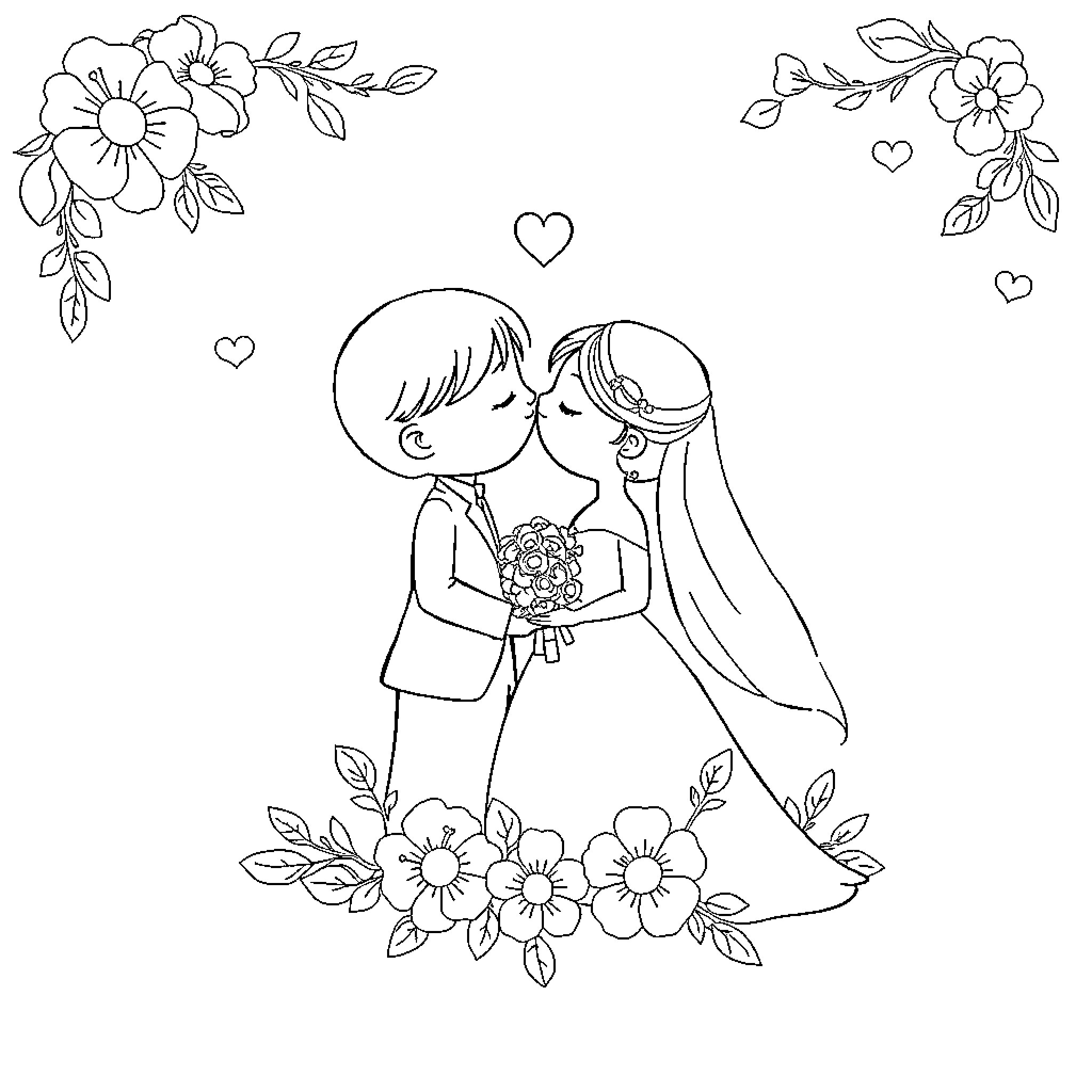 Best Wedding Coloring Pages (Free Printable PDF)