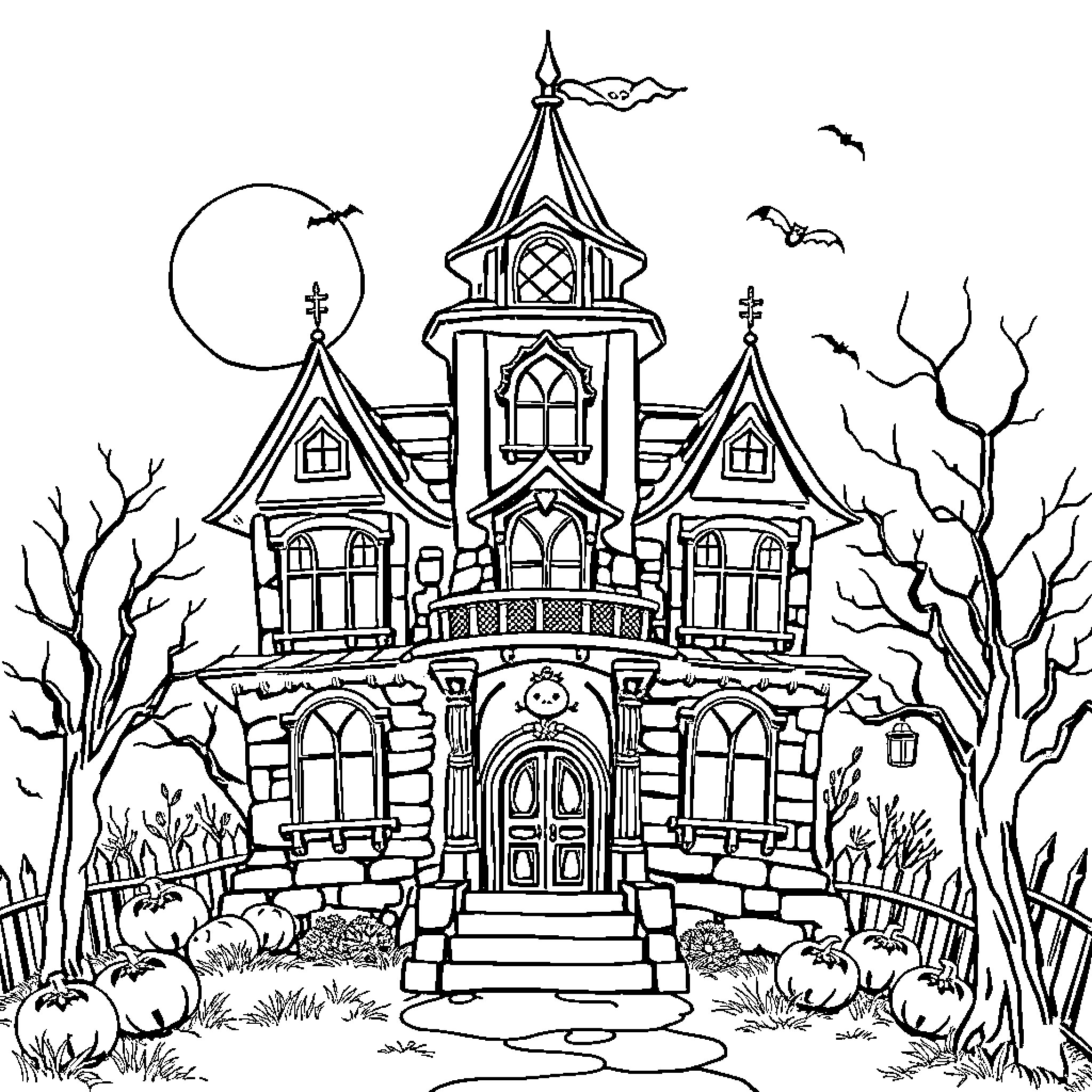 Best Halloween Building Coloring Pages (Free Printable PDF)