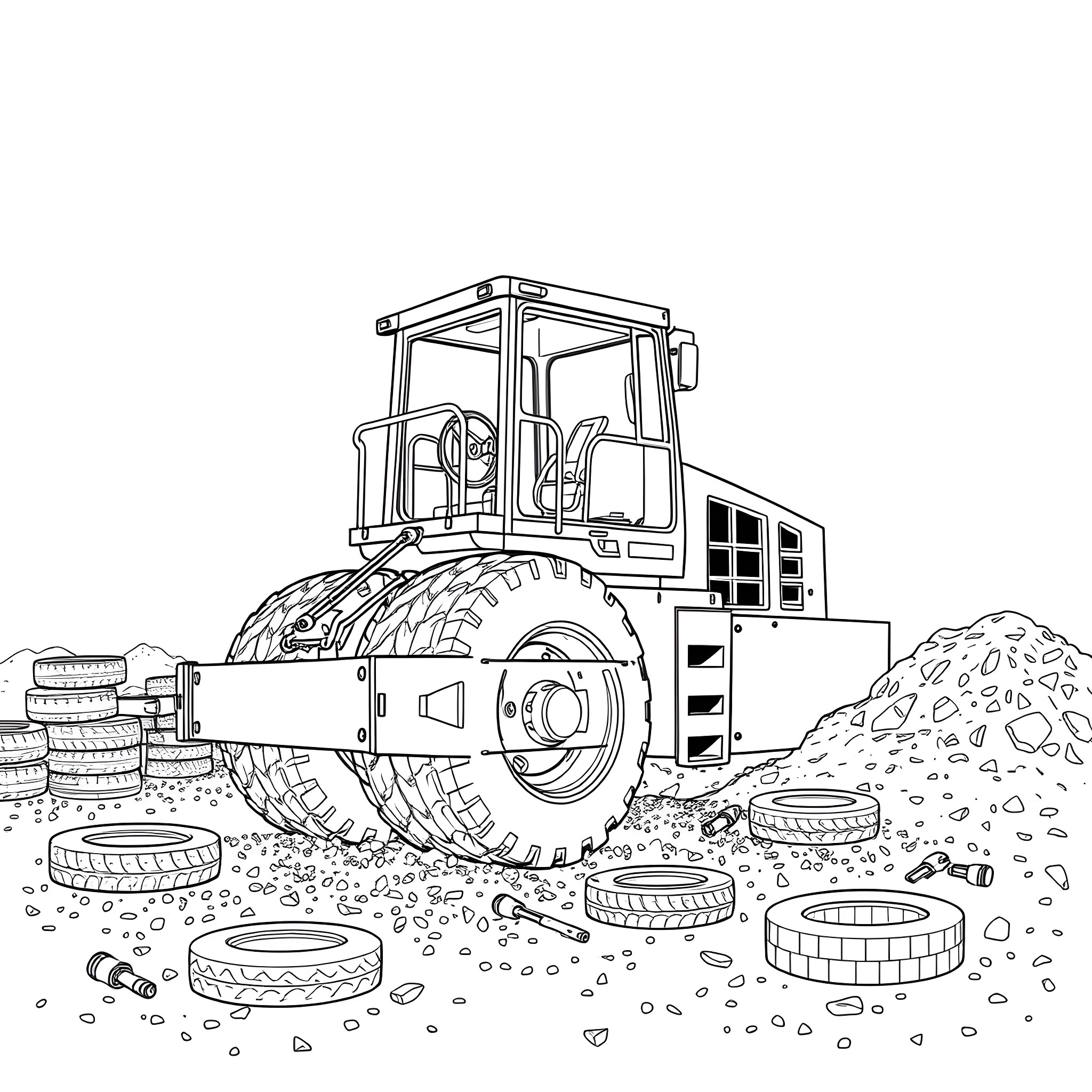 6 Best Tire Compactor Coloring Pages (Free Printable PDFs)