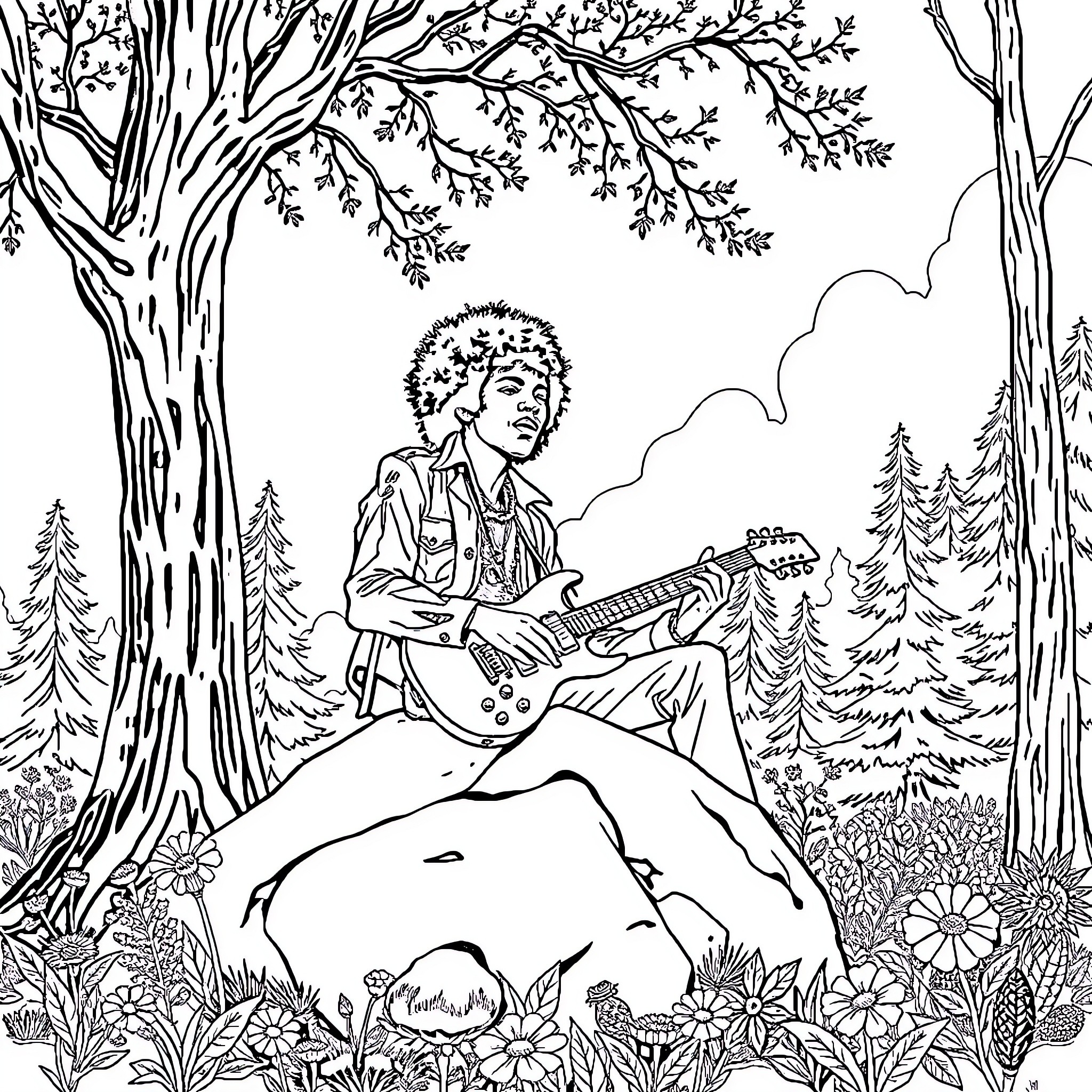 Best Jimi Hendrix Coloring Pages (Free Printable PDF)