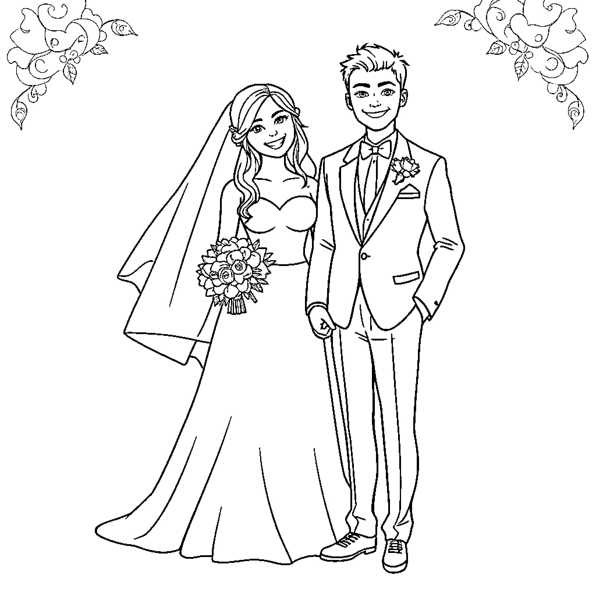 Best Bride and Groom Coloring Pages (Free Printable PDF)