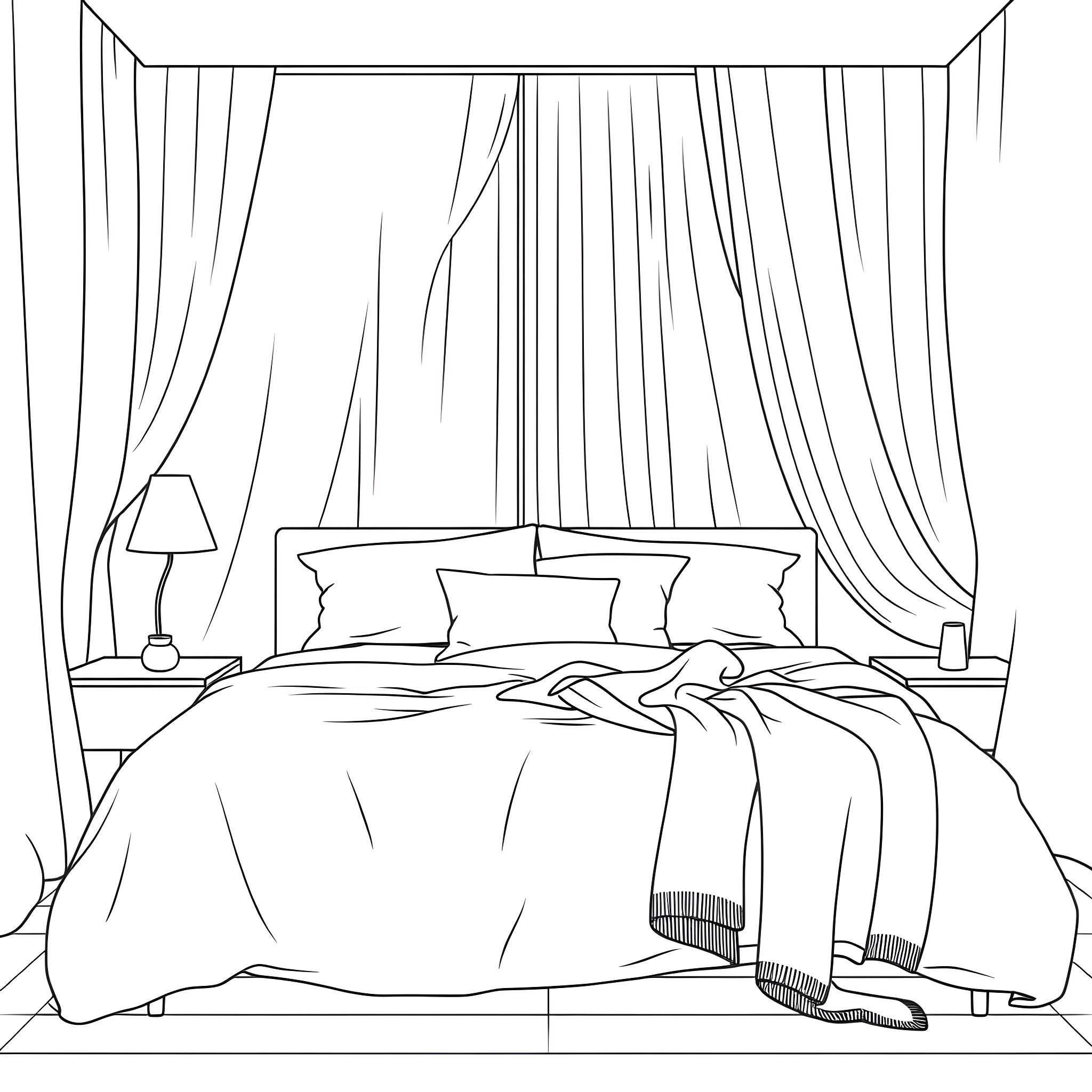 Best Bedroom Coloring Pages (Free Printable PDF)