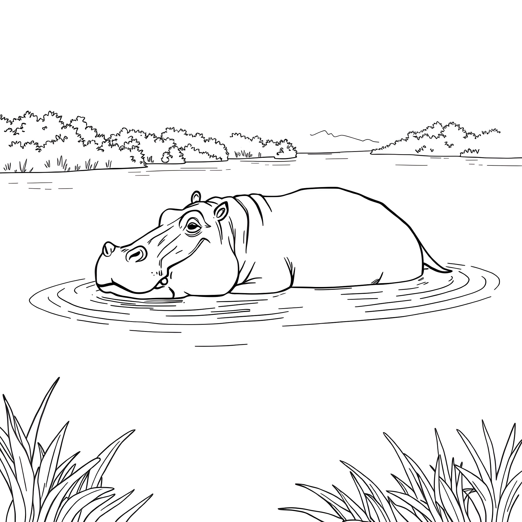 34 Best Hippopotamus Coloring Pages (Free Printable PDFs)