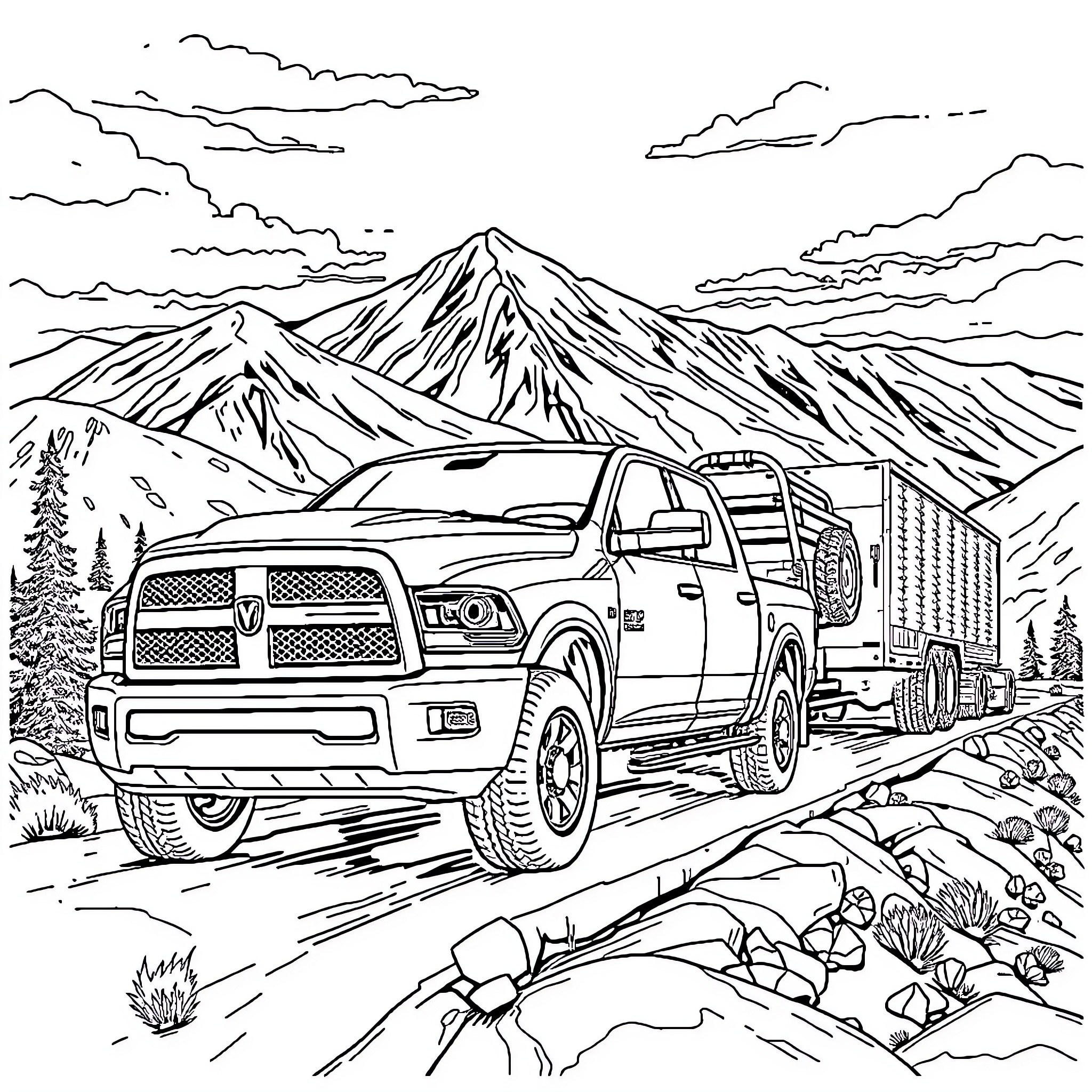 Best Dodge Ram Coloring Pages (Free Printable PDF)
