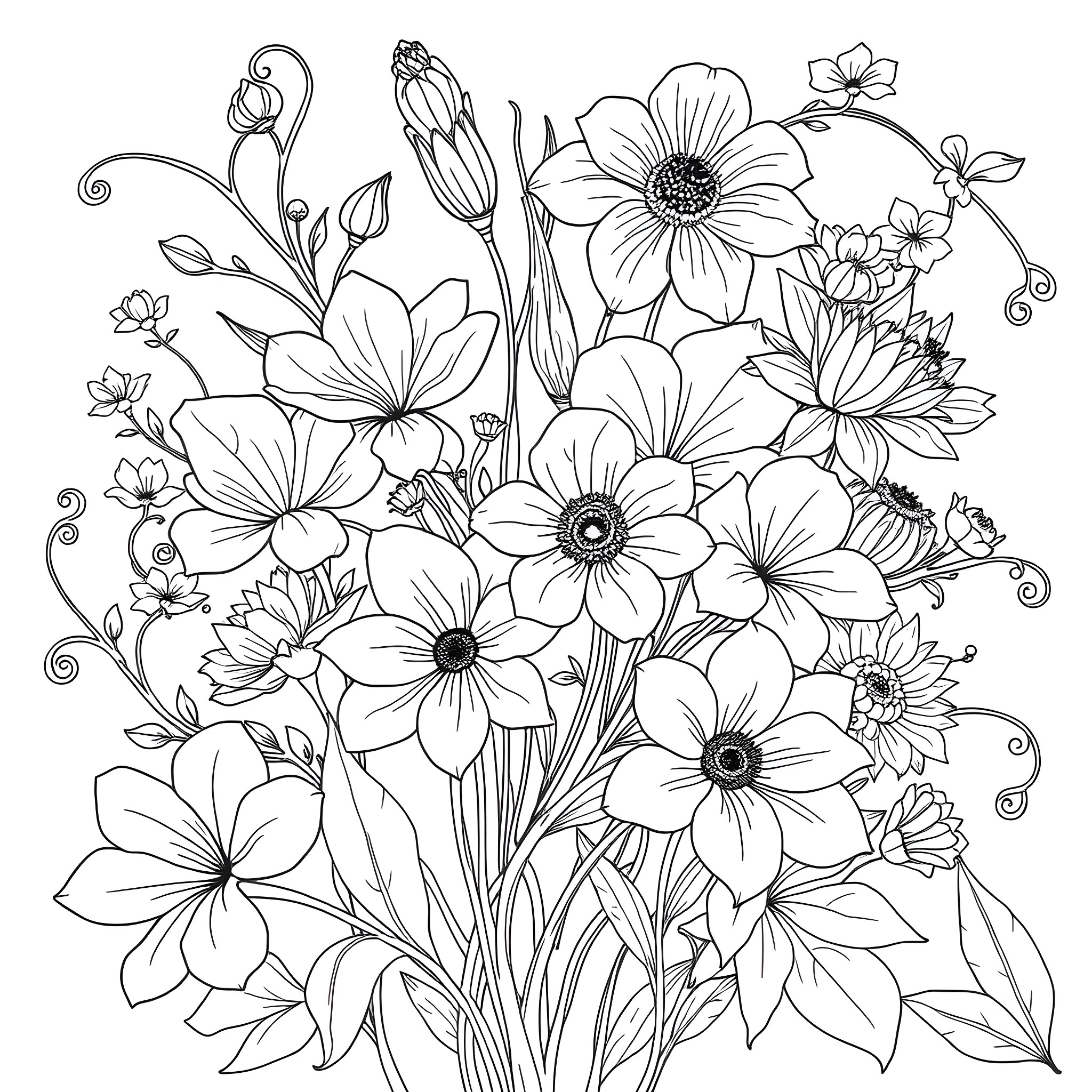 92 Best Flower Coloring Pages (Free Printable PDFs)